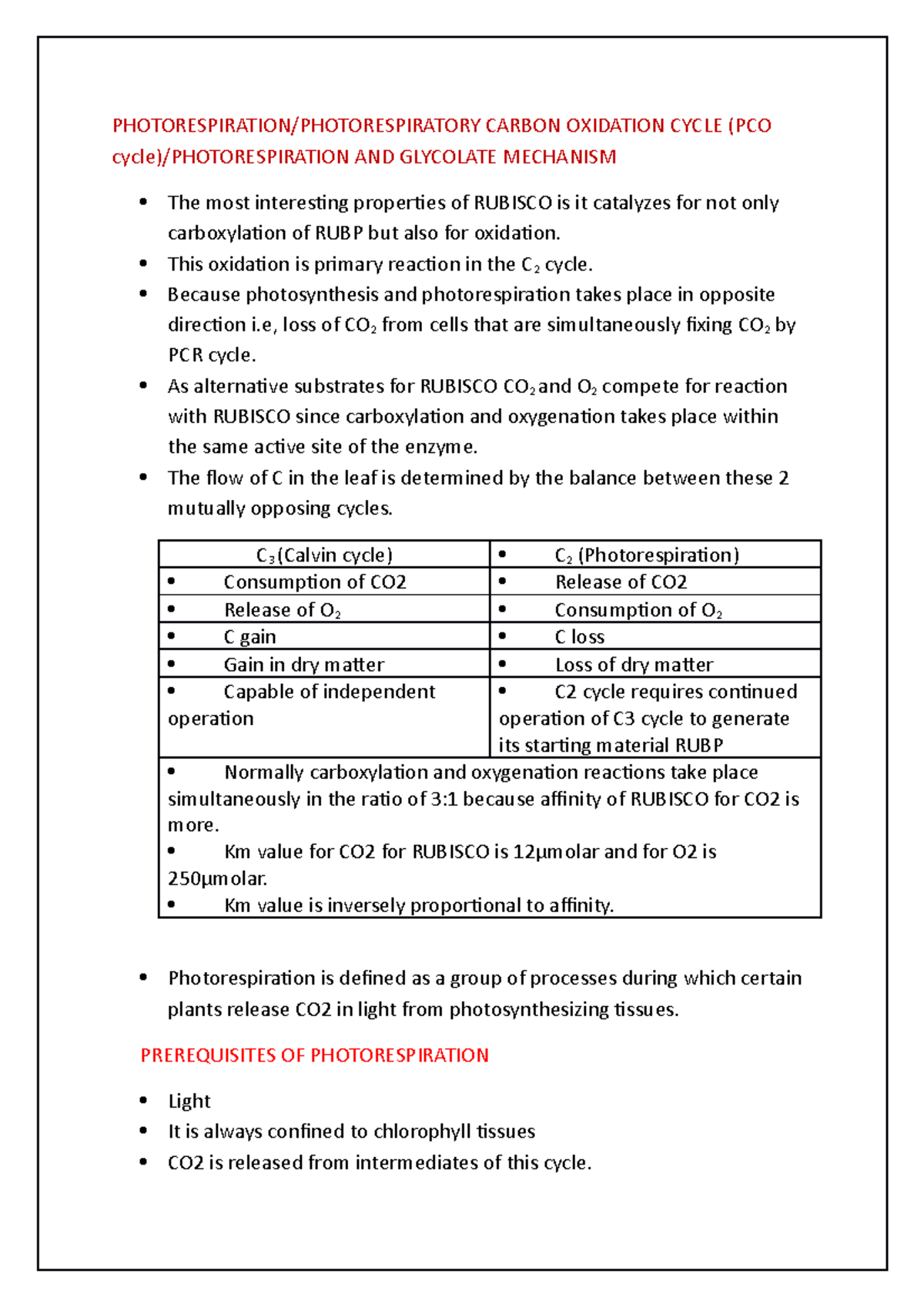 PP510 - Photorespiration/ C2 cycle in plants by Manju miss ...