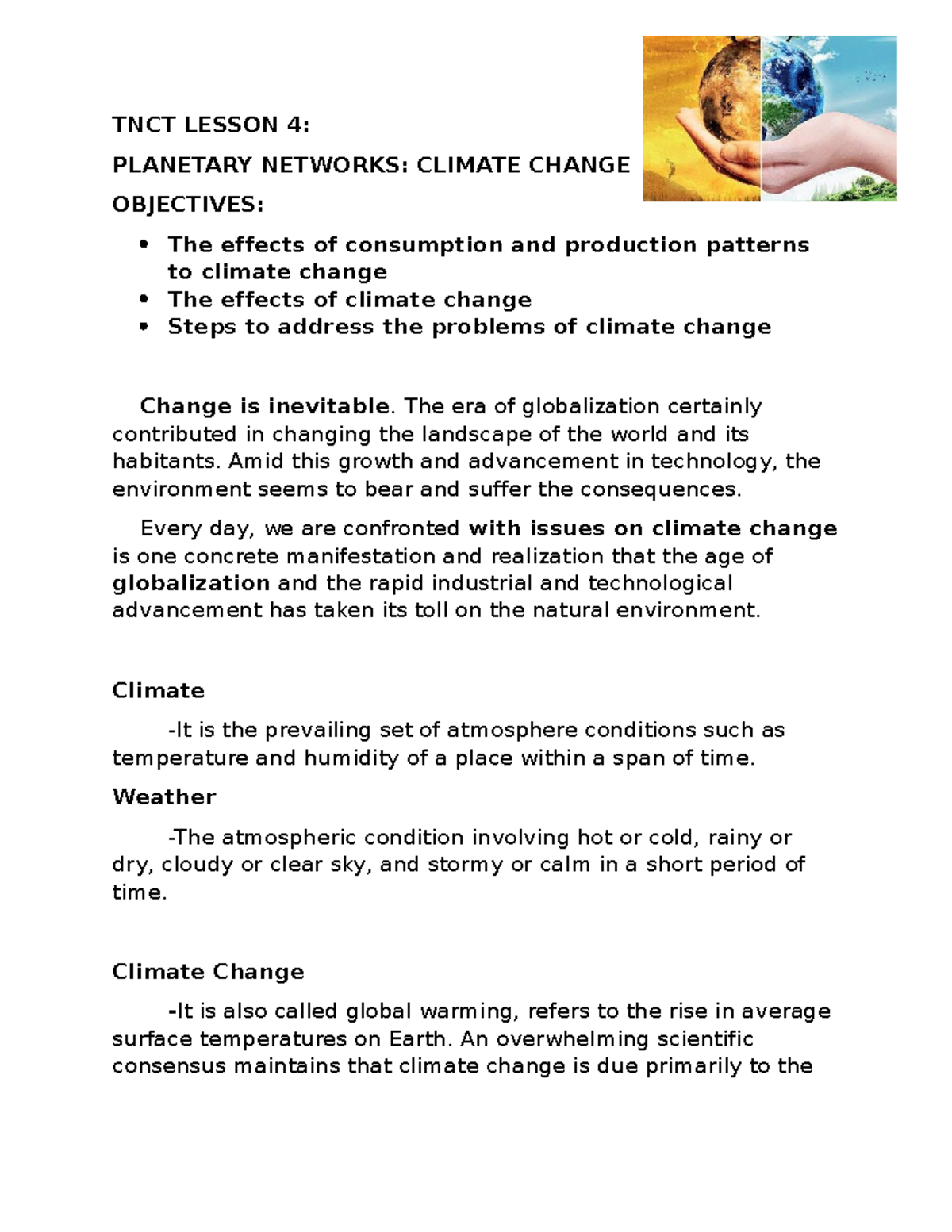Lesson 4 Trends Planetary Networks - TNCT LESSON 4: PLANETARY NETWORKS ...