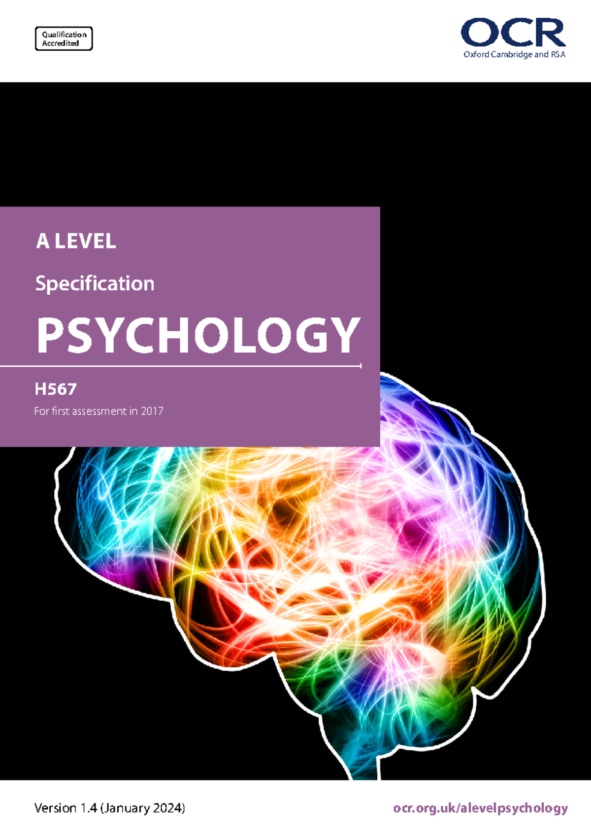 171732 specification accredited a level gce psychology h567 ...