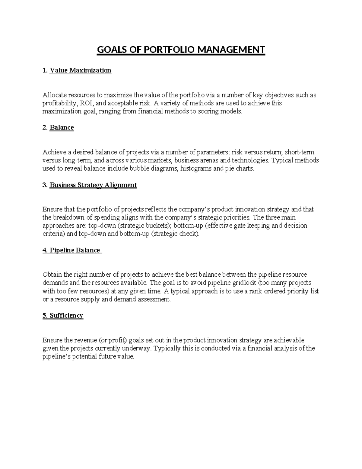 Goals OF Portfolio Management - GOALS OF PORTFOLIO MANAGEMENT 1. Value ...