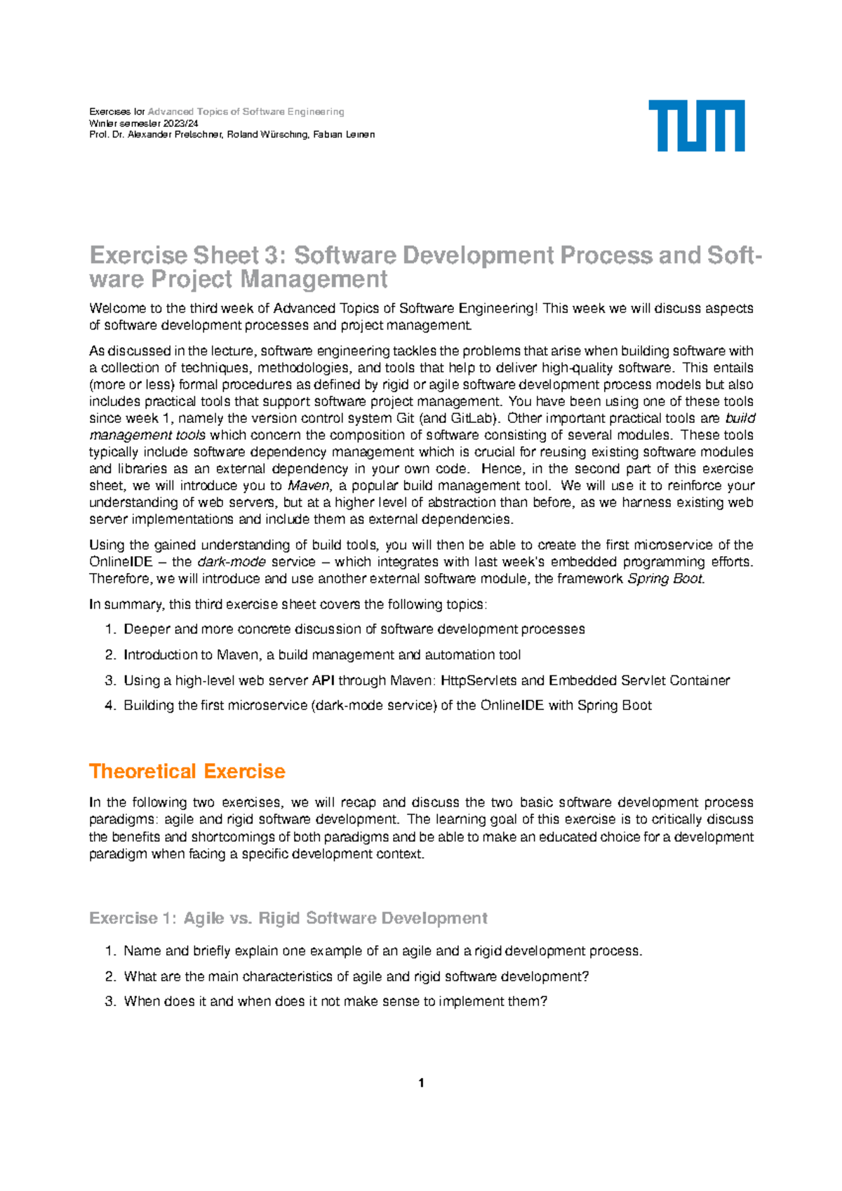 Exercise Sheet 03 - Exercises for Advanced Topics of Software ...