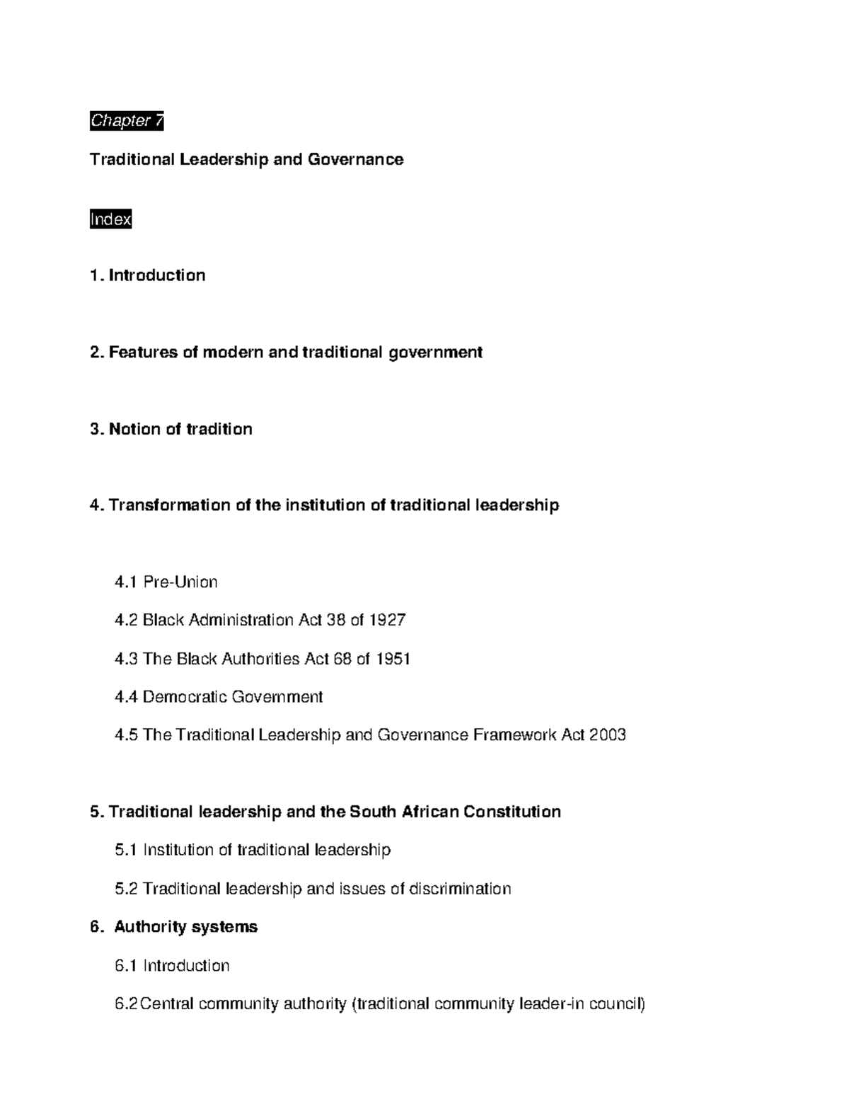 Chapter 7 - Traditional Leadership and Governance- Traditional ...