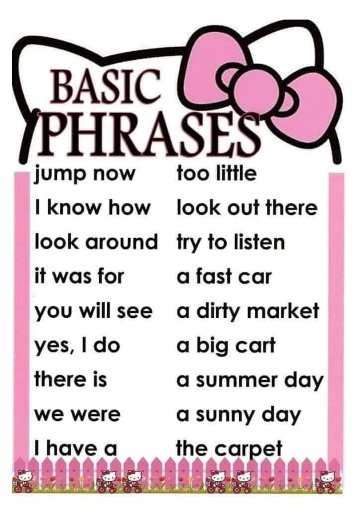 Basic Sight Words AND Phrases - Education - Studocu