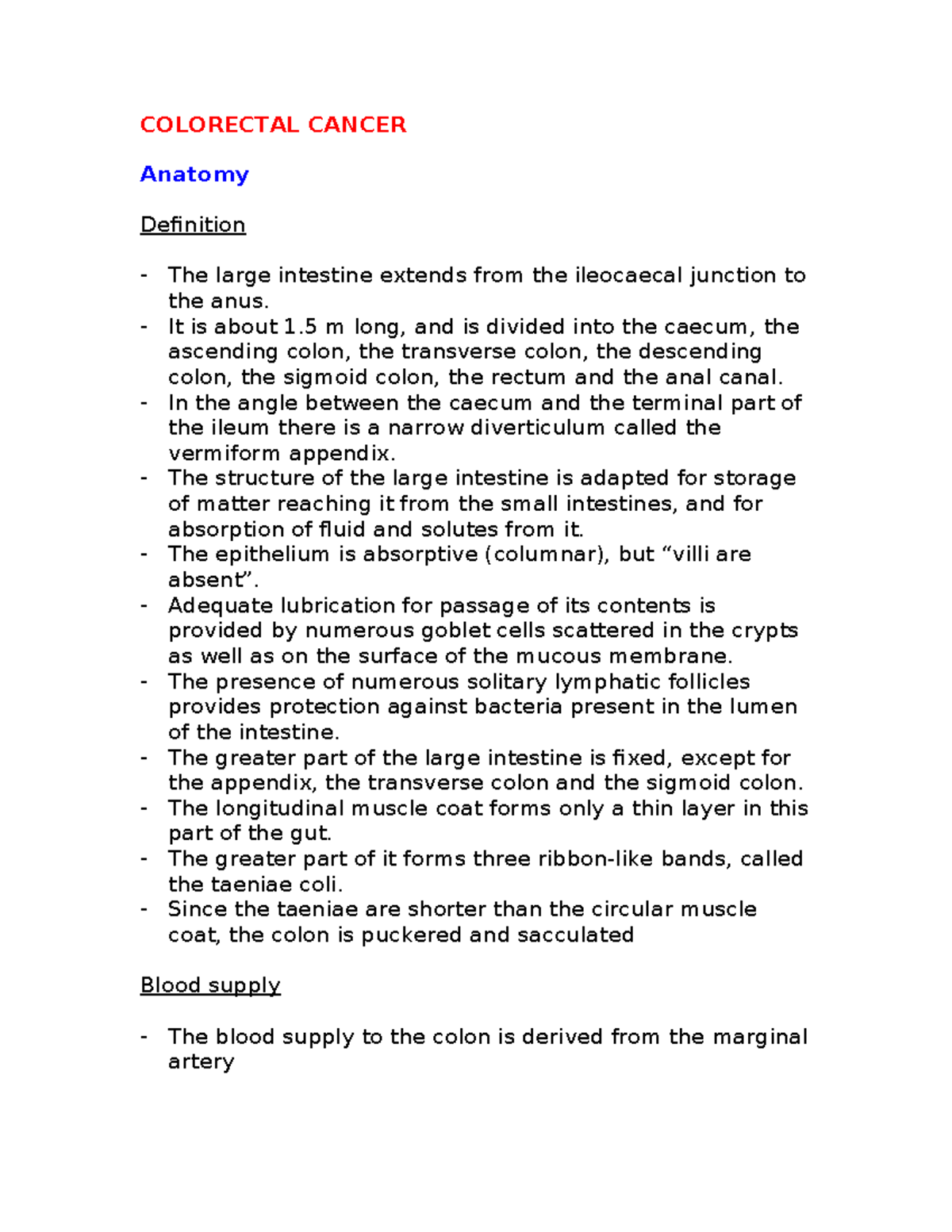 Colorectal Cancer - Copy - COLORECTAL CANCER Anatomy Definition The ...