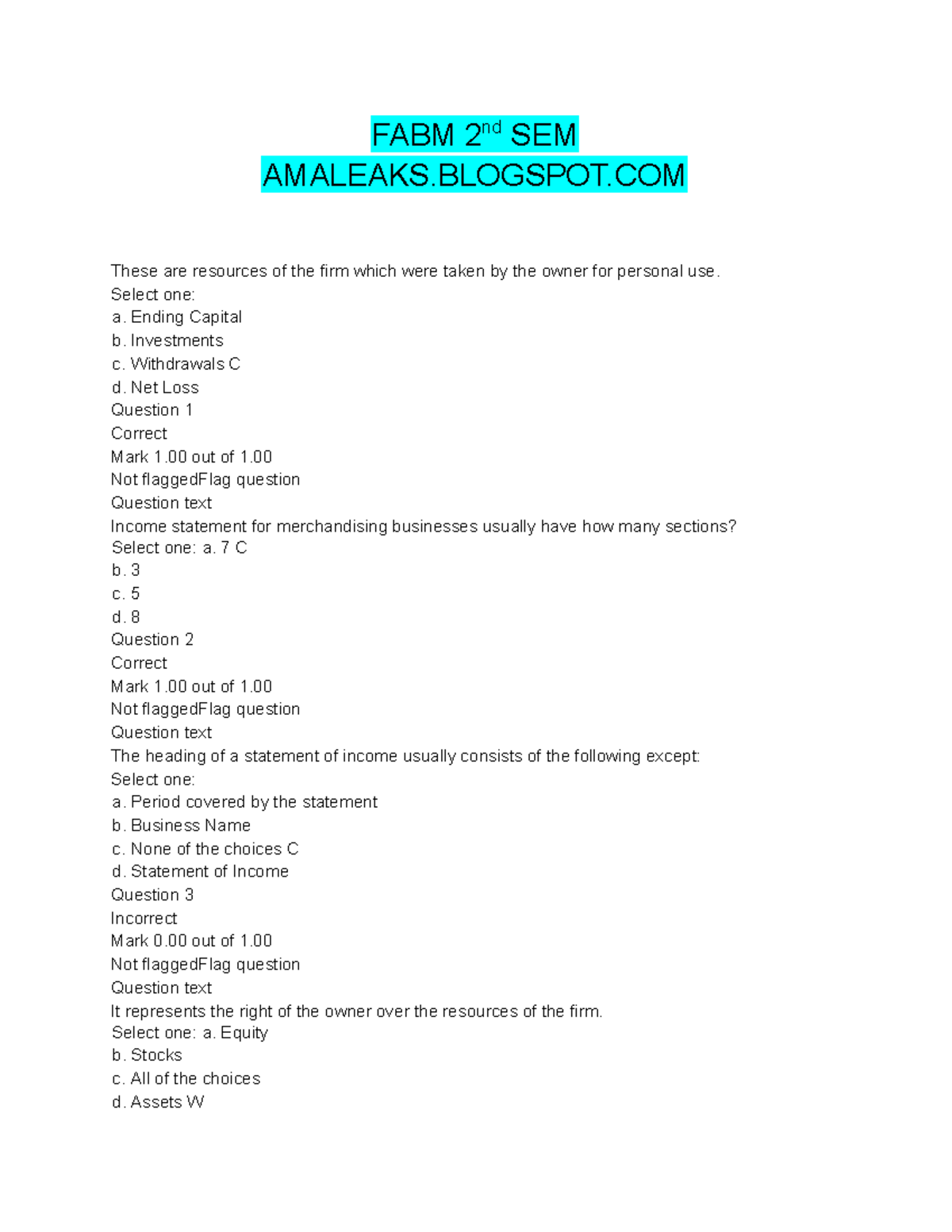 [ Amaleaks. Blogspot.COM] FABM 2nd Sem - FABM 2 nd SEM AMALEAKS ...