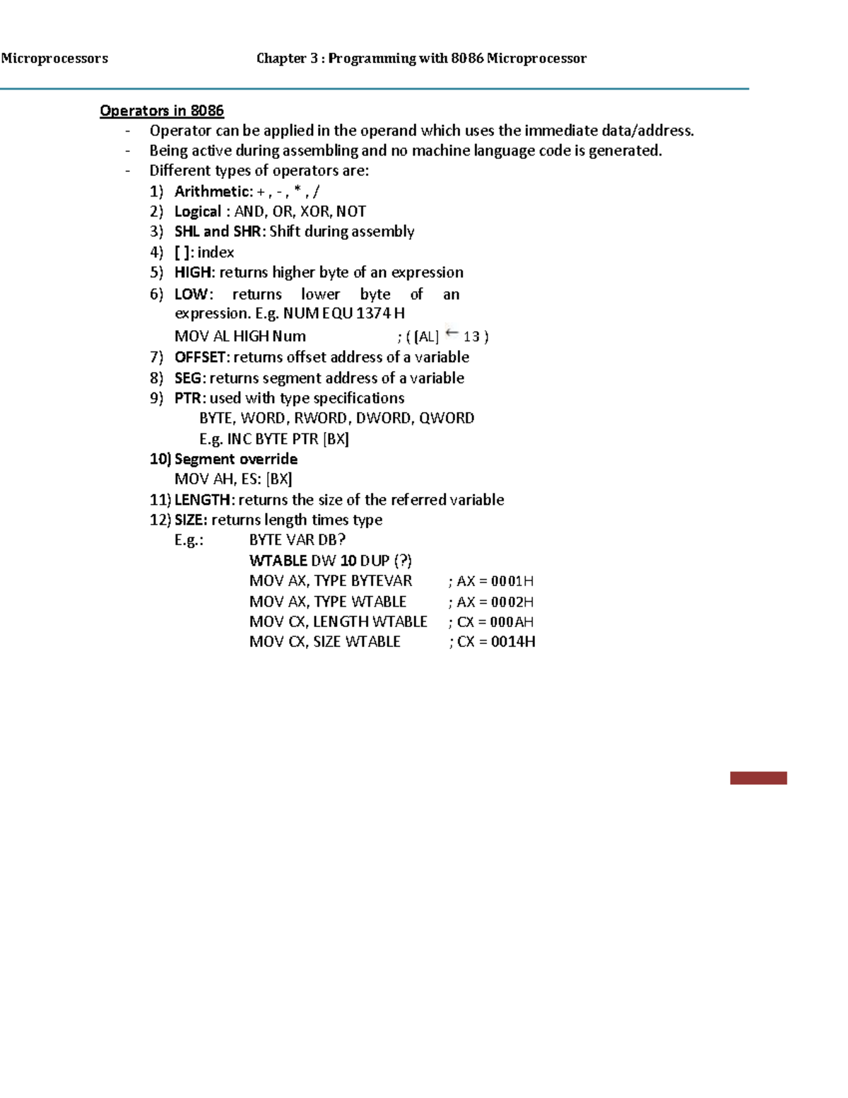 Publication 1 26930 35 - Hi this is my document - Microprocessors Chapter 3 : Programming with ...