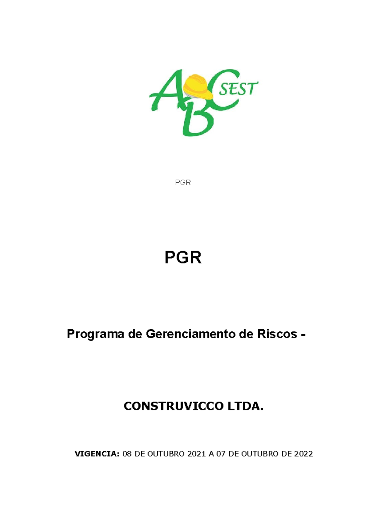 PGR NR 1 Modelo 2021 - PGR - PGR PGR Programa de Gerenciamento de ...