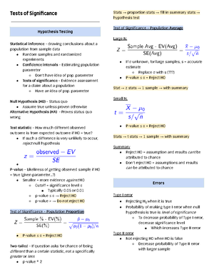 Statistics 2332 4th exam notes pt 1 - STAT 2332 - Studocu