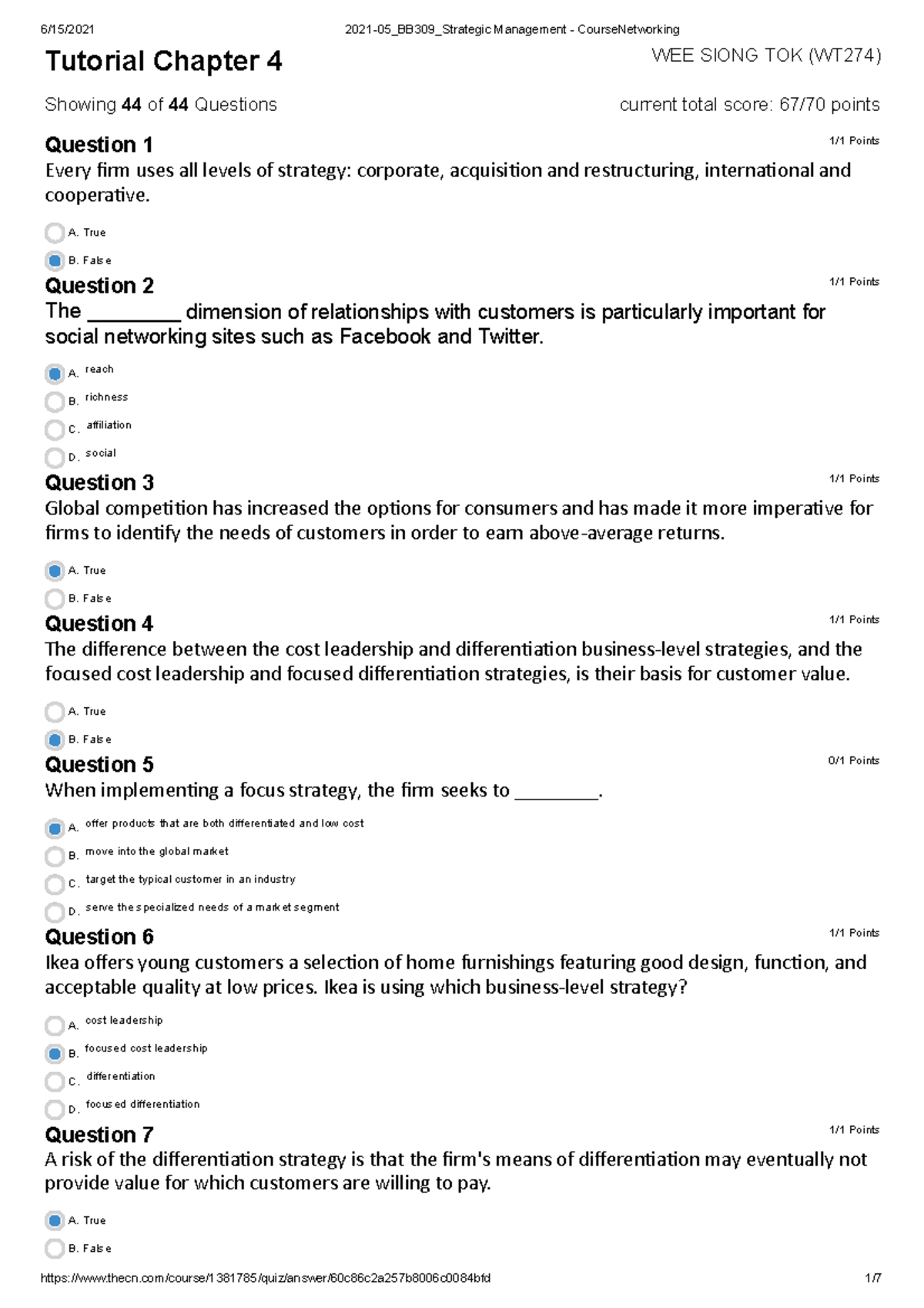 2021-05 BB309 Strategic Management - Course Networking T4 - Tutorial ...
