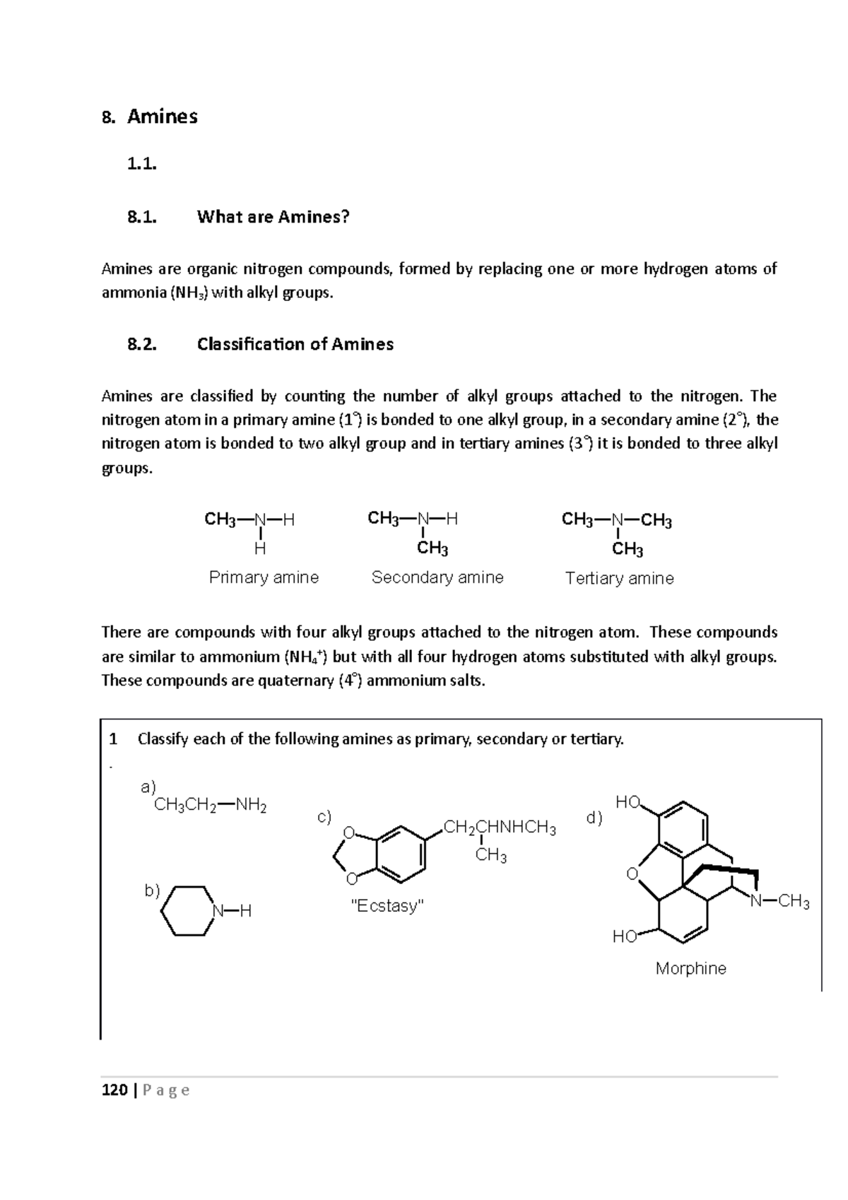 Learning unit 4 Amines - a mife - 8. Amines 1. 8. What are Amines ...