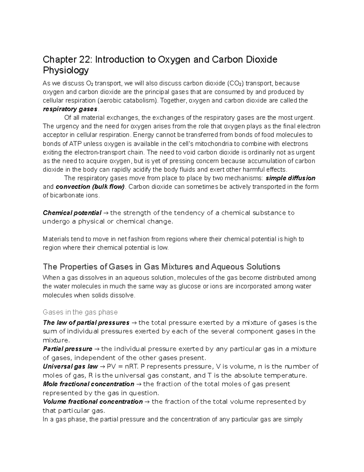 Chapter 22 Introduction to Oxygen and Carbon Dioxide Physiology ...