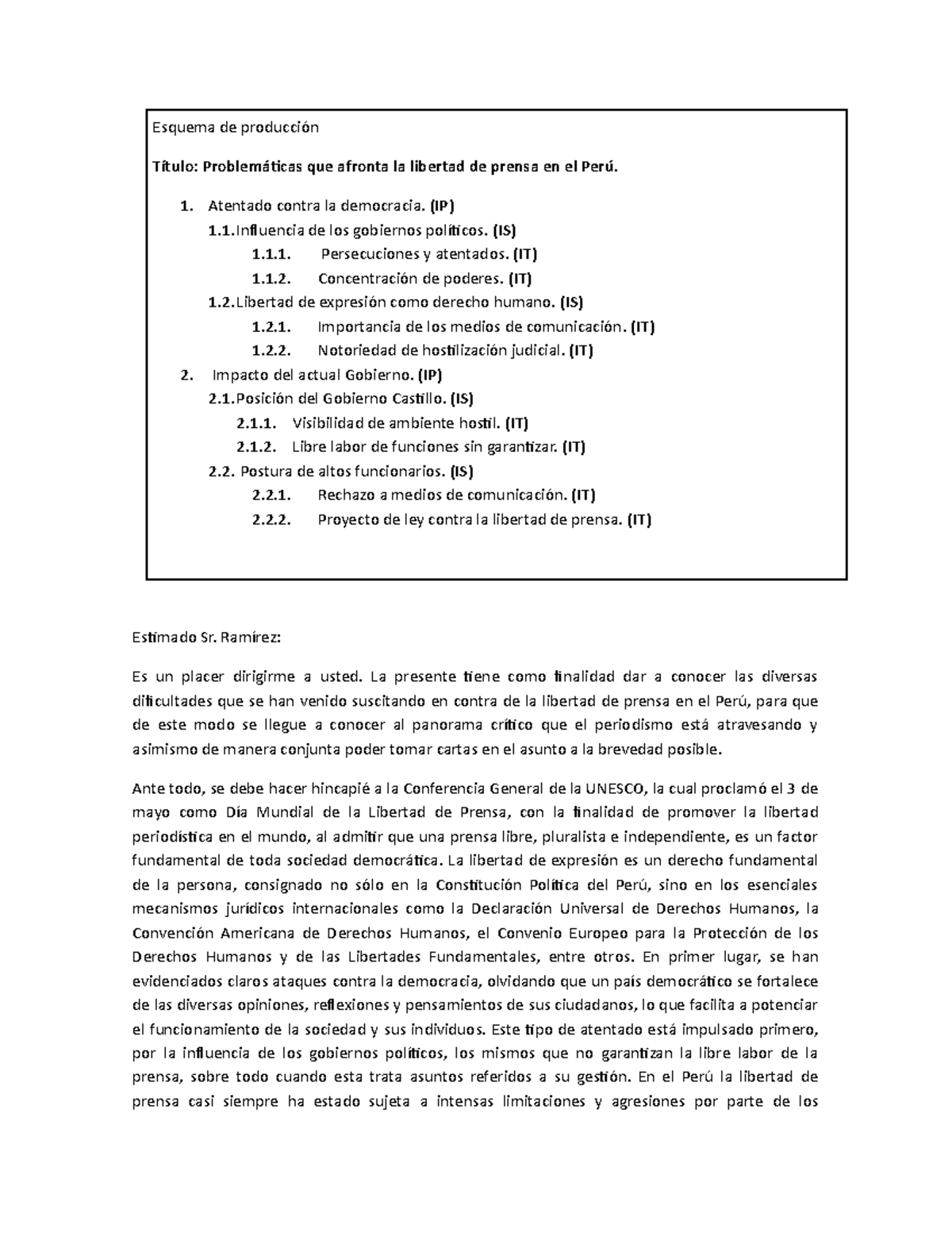 Doc2f fef erfwe wgwtgwergegwergwgrt wrgfvdv dv - Estimado Sr. Ramírez ...