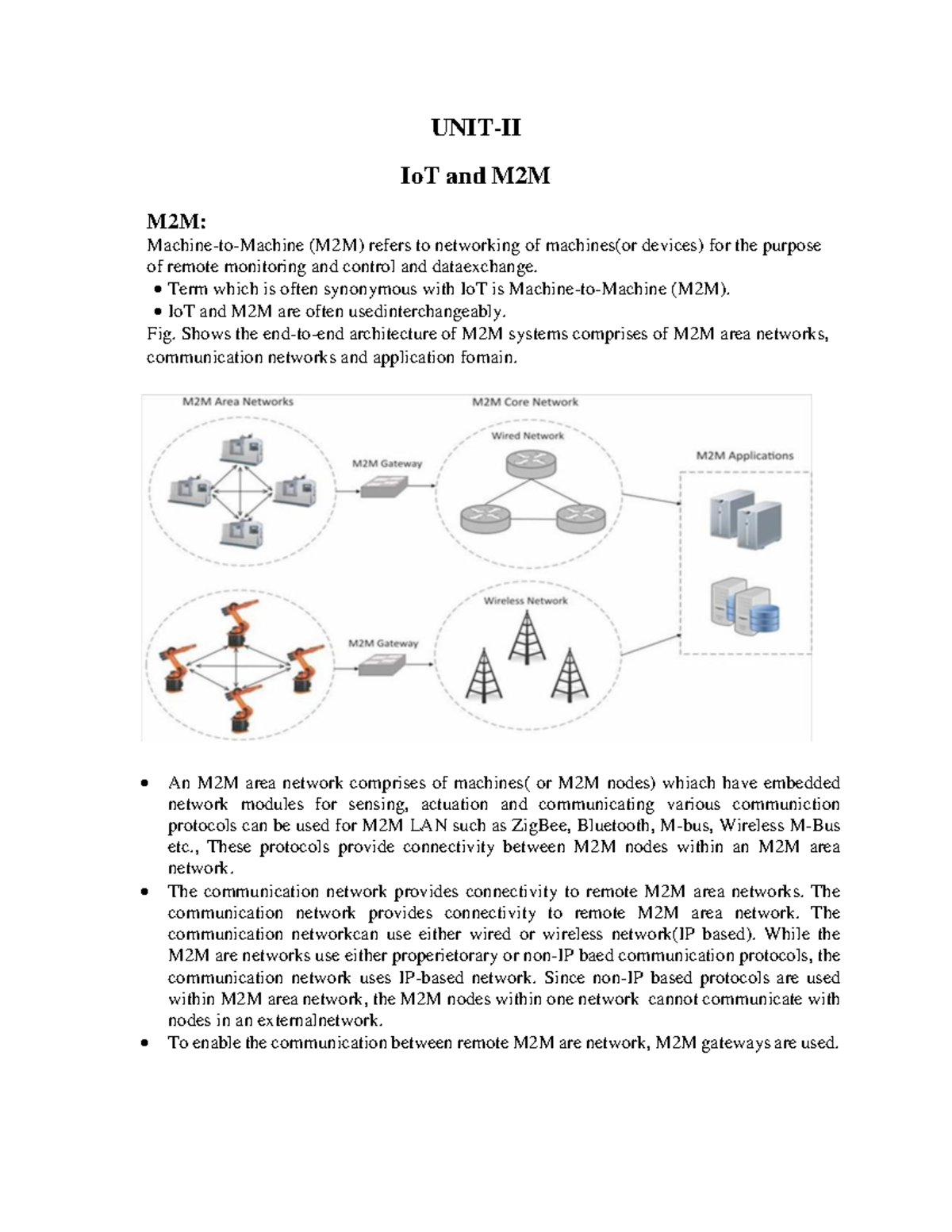 Notes-internet Of Things And Machine To Machine - Unit-ii Iot And M2m