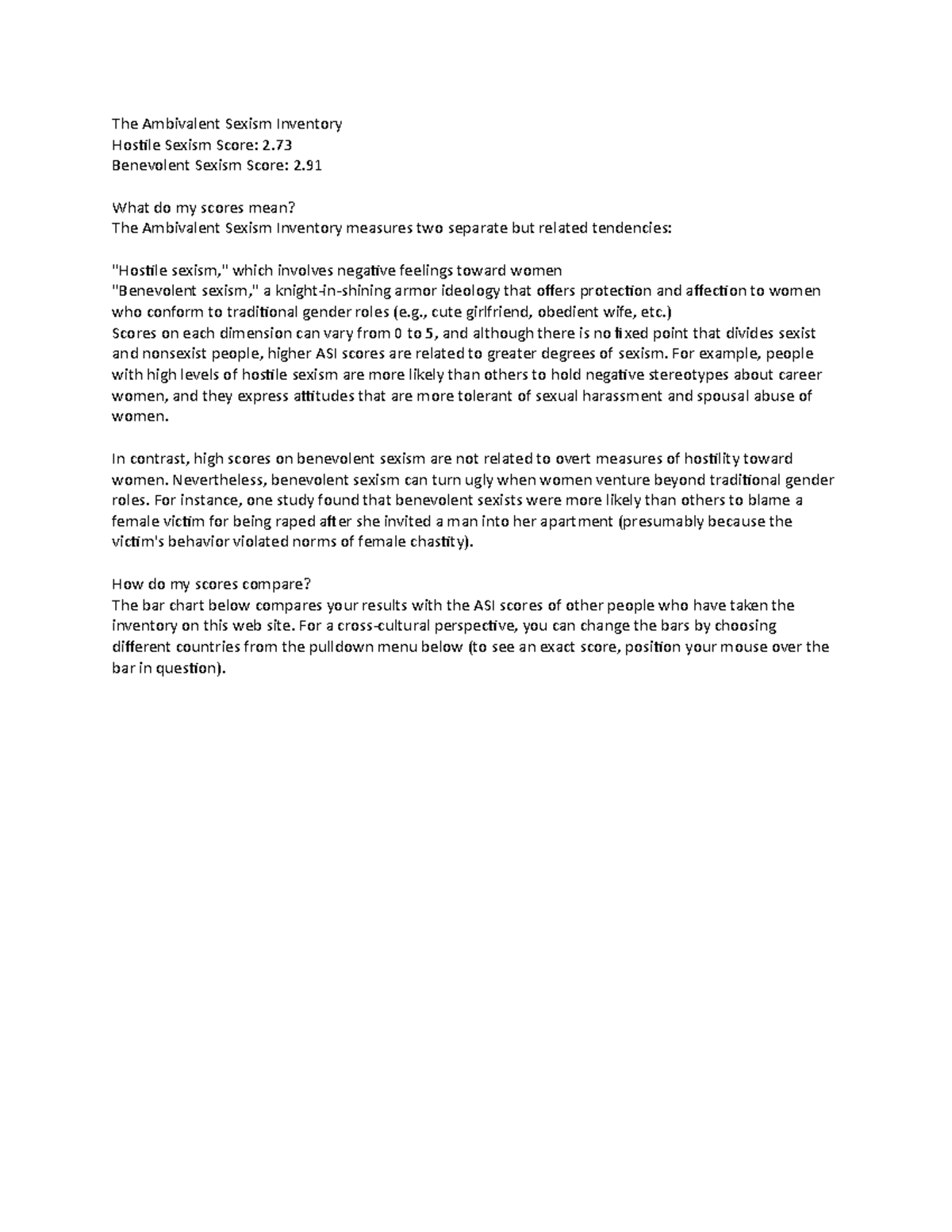 Paper writtinn notes week 4 of classes - The Ambivalent Sexism ...