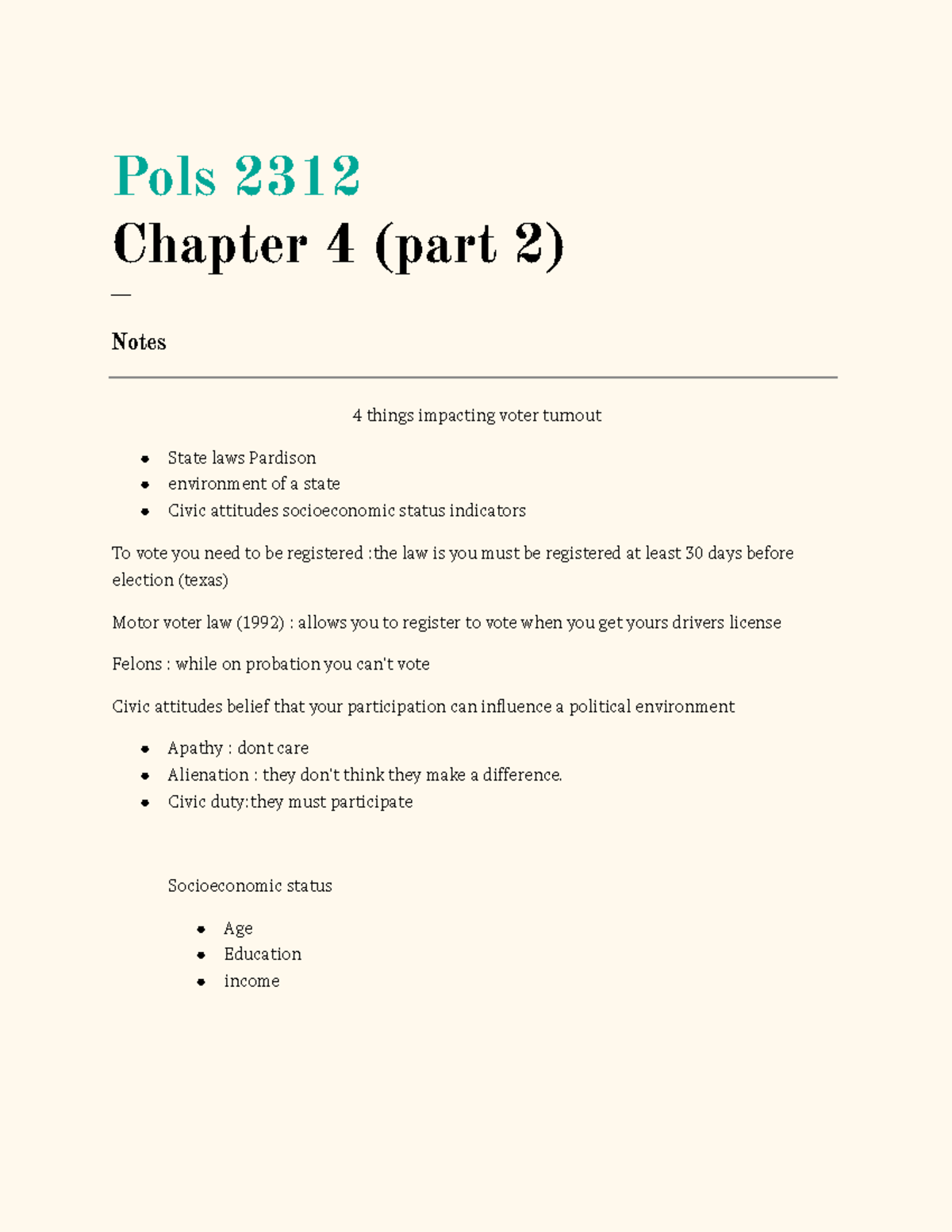 Chap 4 part 2 - professor caraway notes from her audible lectures ...