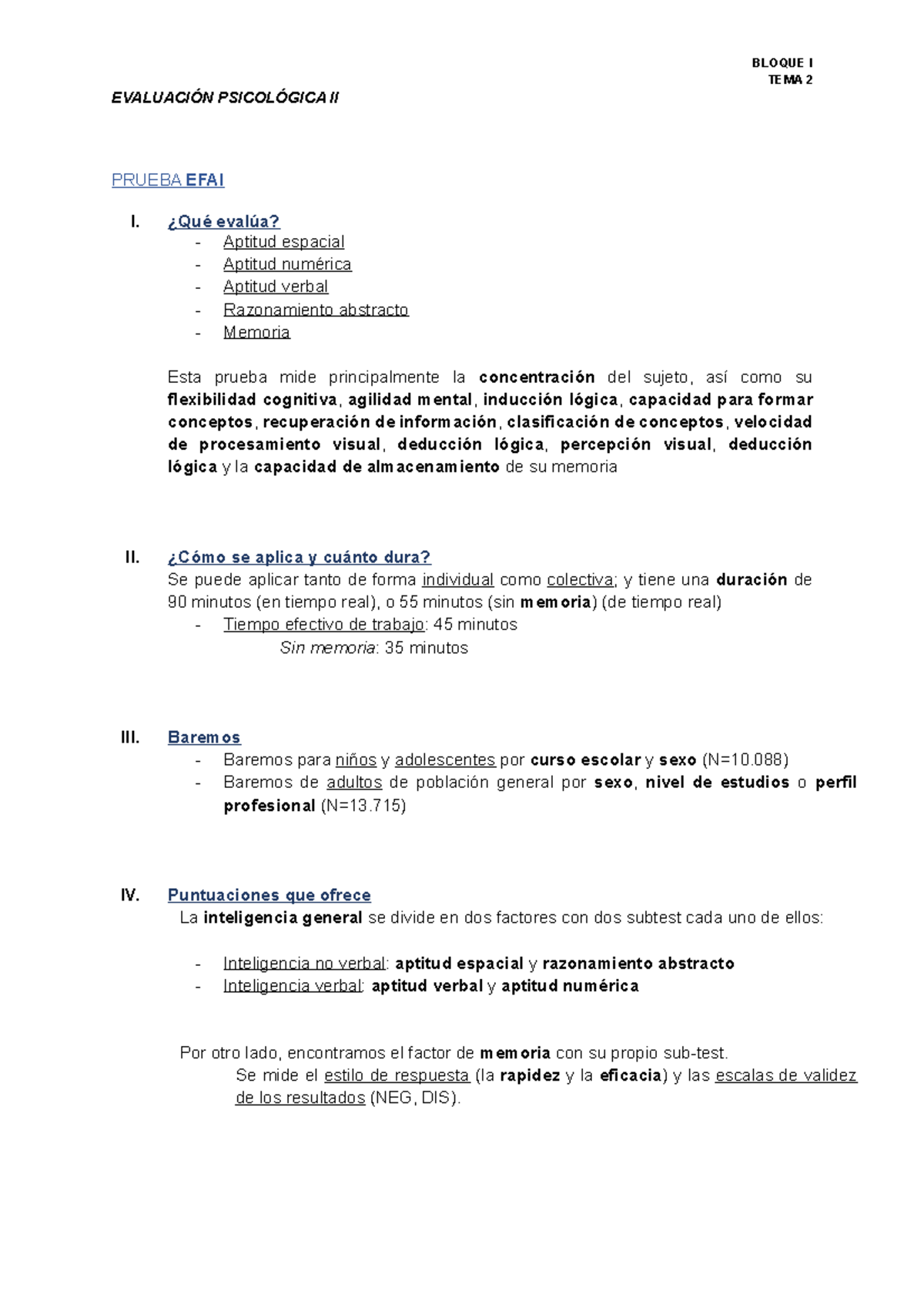 TEMA 2.3 - Prueba EFAI - Apuntes 2 - TEMA 2 EVALUACIÓN PSICOLÓGICA II ...