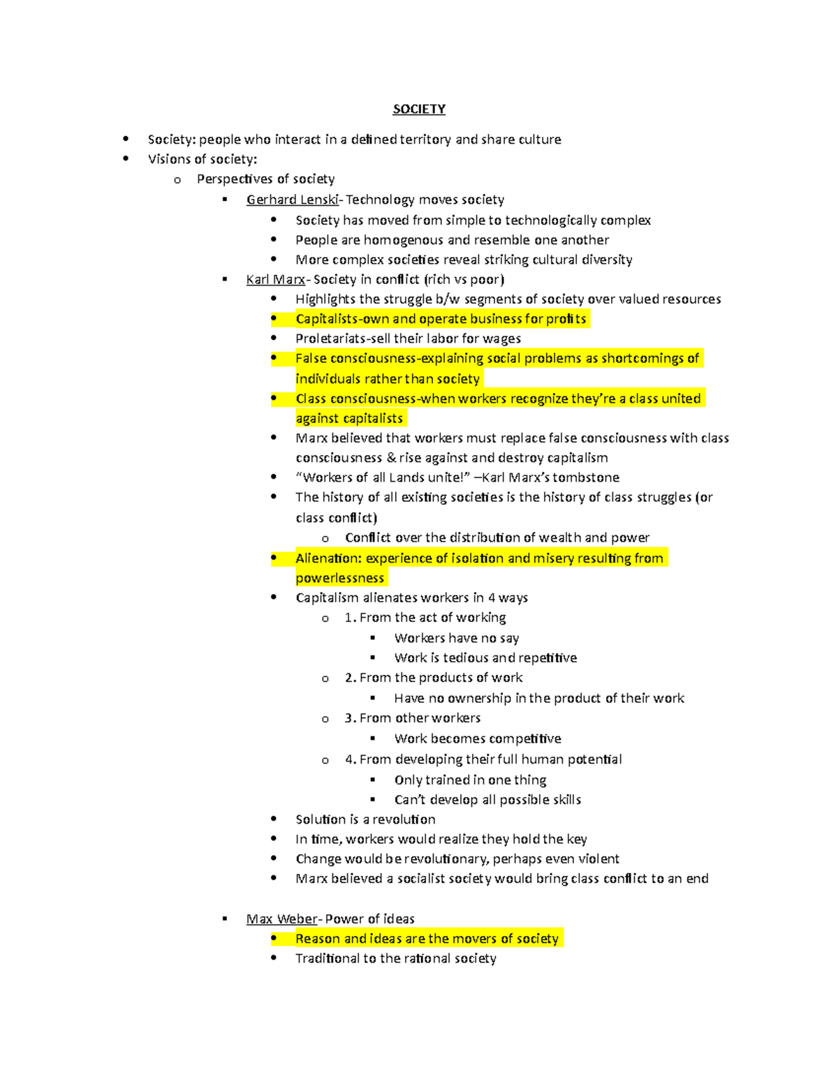 Ch 4 - Lecture - SOCIETY Society: people who interact in a defined ...