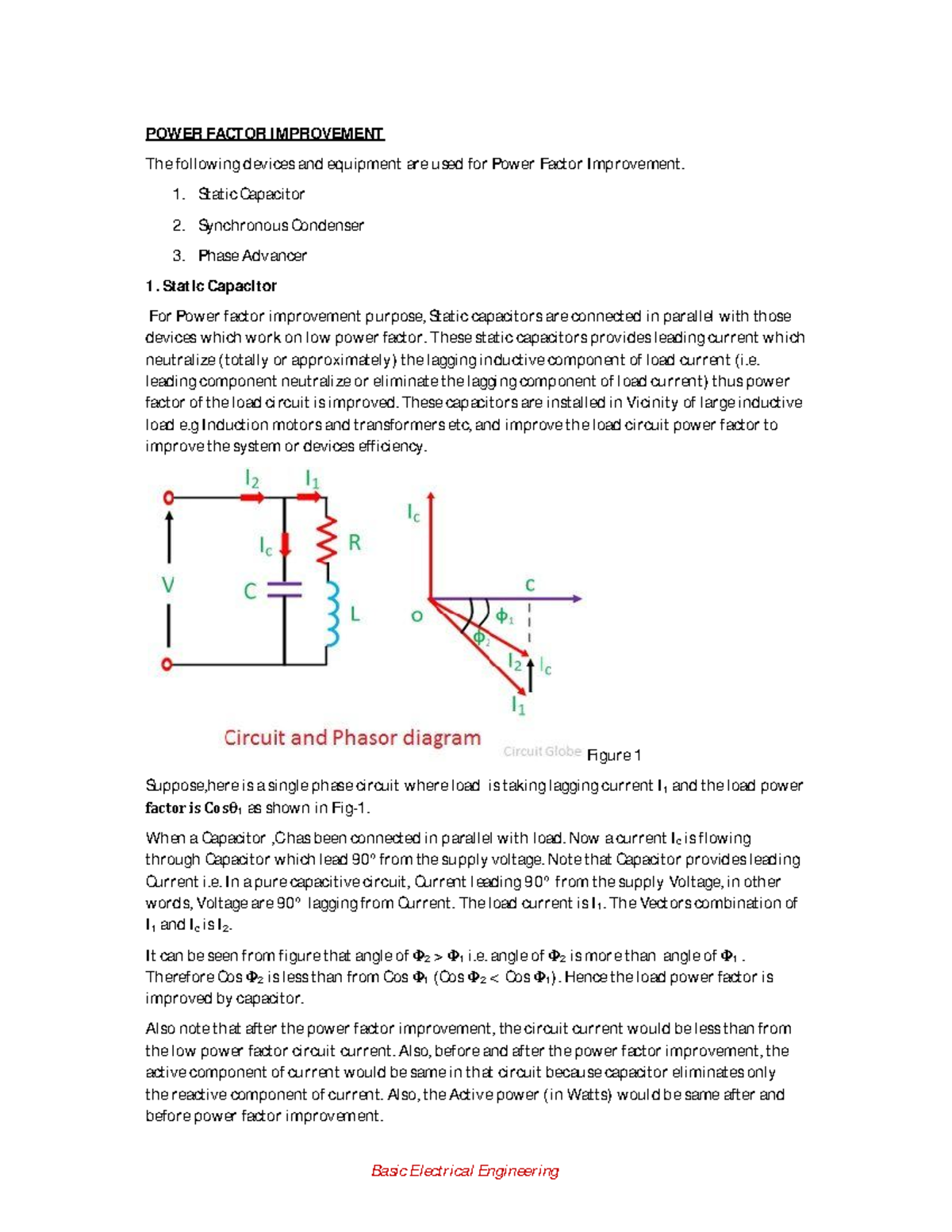 Basic Electrical Engineering All Unit Notes-8 - POW ER FACTOR ...