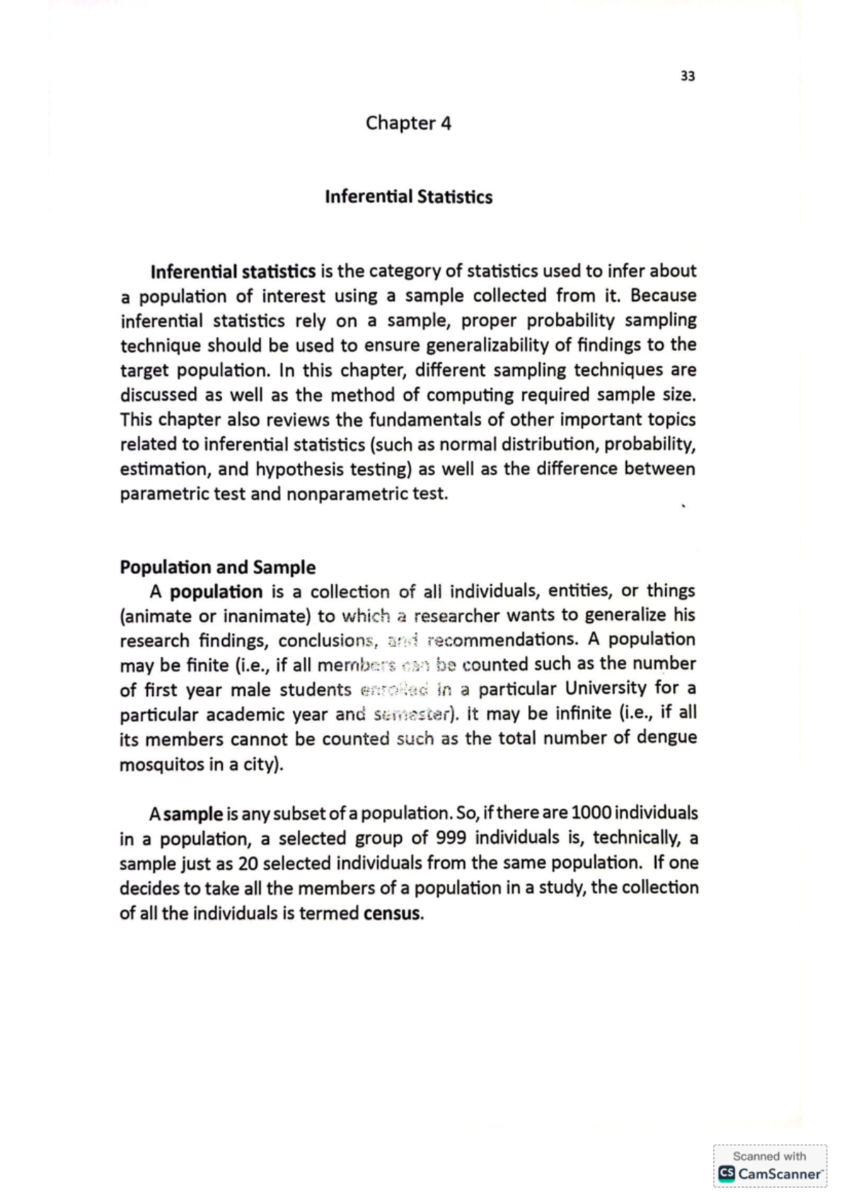 Stats Chap-4 - STATISTICAL ANALYSIS - 33 Chapter 4 Inferential ...