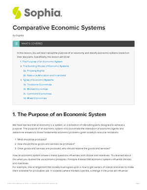 Sophia - Macroeconomics - Unit 1 Milestone 1 - ECON1001 - Studocu