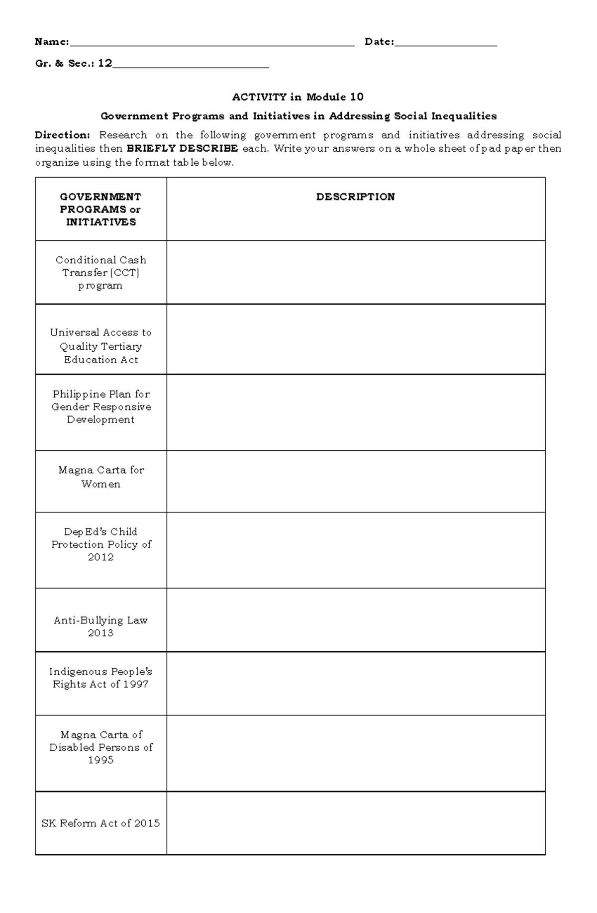 Module 10 - Activity - Name ...