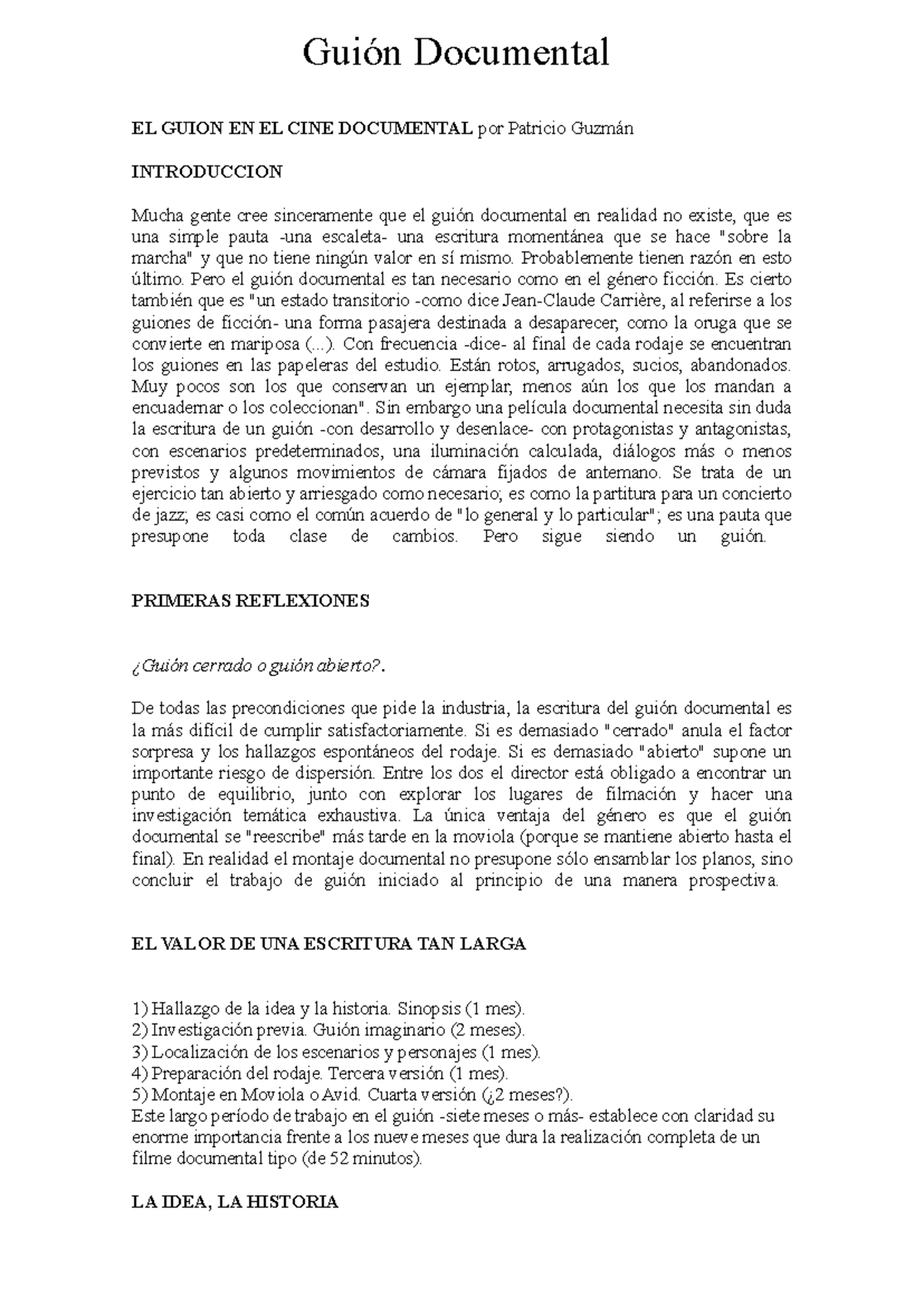 Patricio Guzman - EL Guion EN EL CINE Documental - Guión Documental EL ...