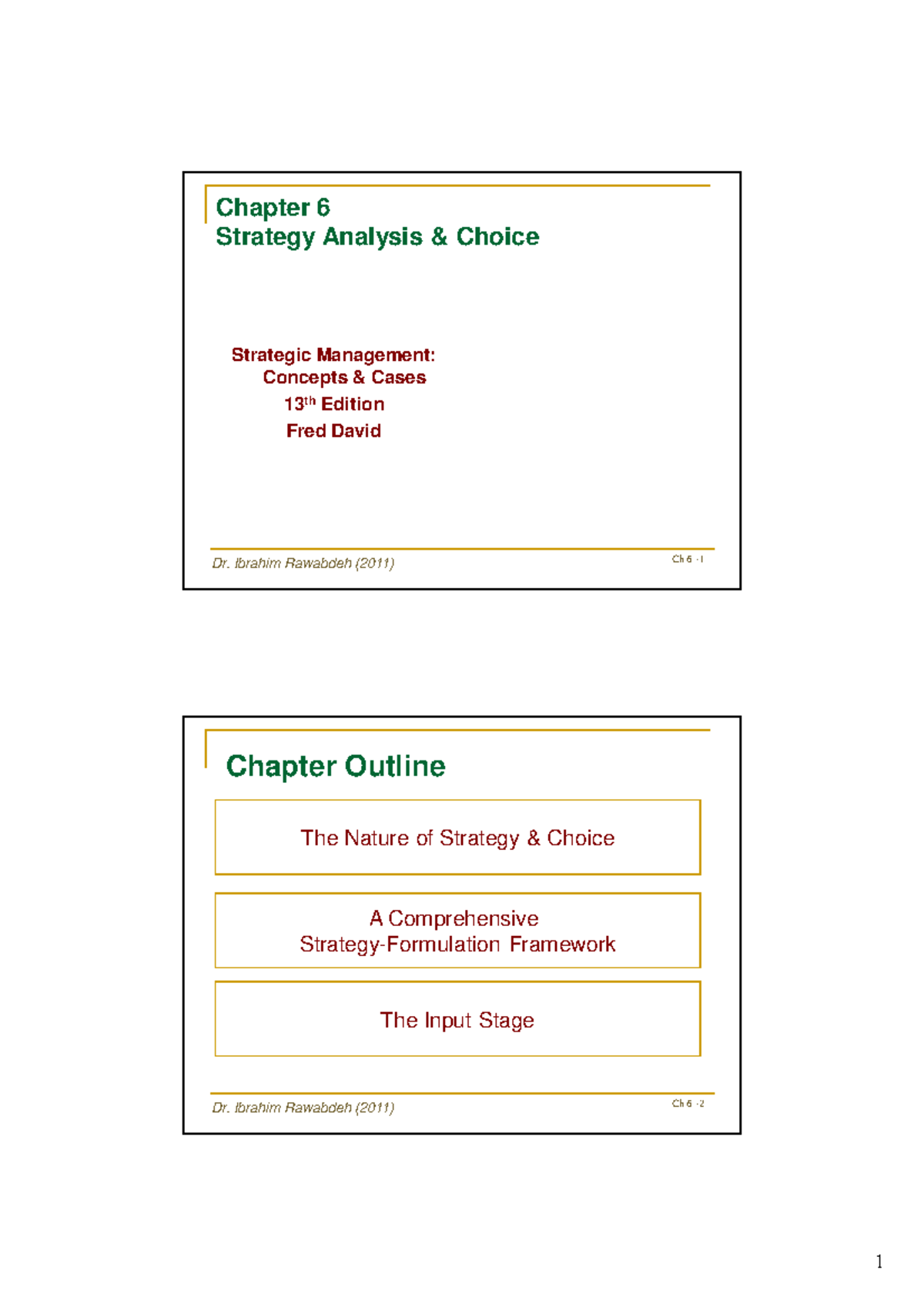 Pdfslide.net chapter-strategic-management-concepts-cases-13th-edition-fred-david-dr-ibrahim ...