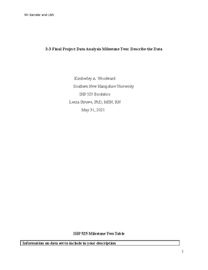 IHP 525 Module Three Problem Set - Let us assume this statement is ...