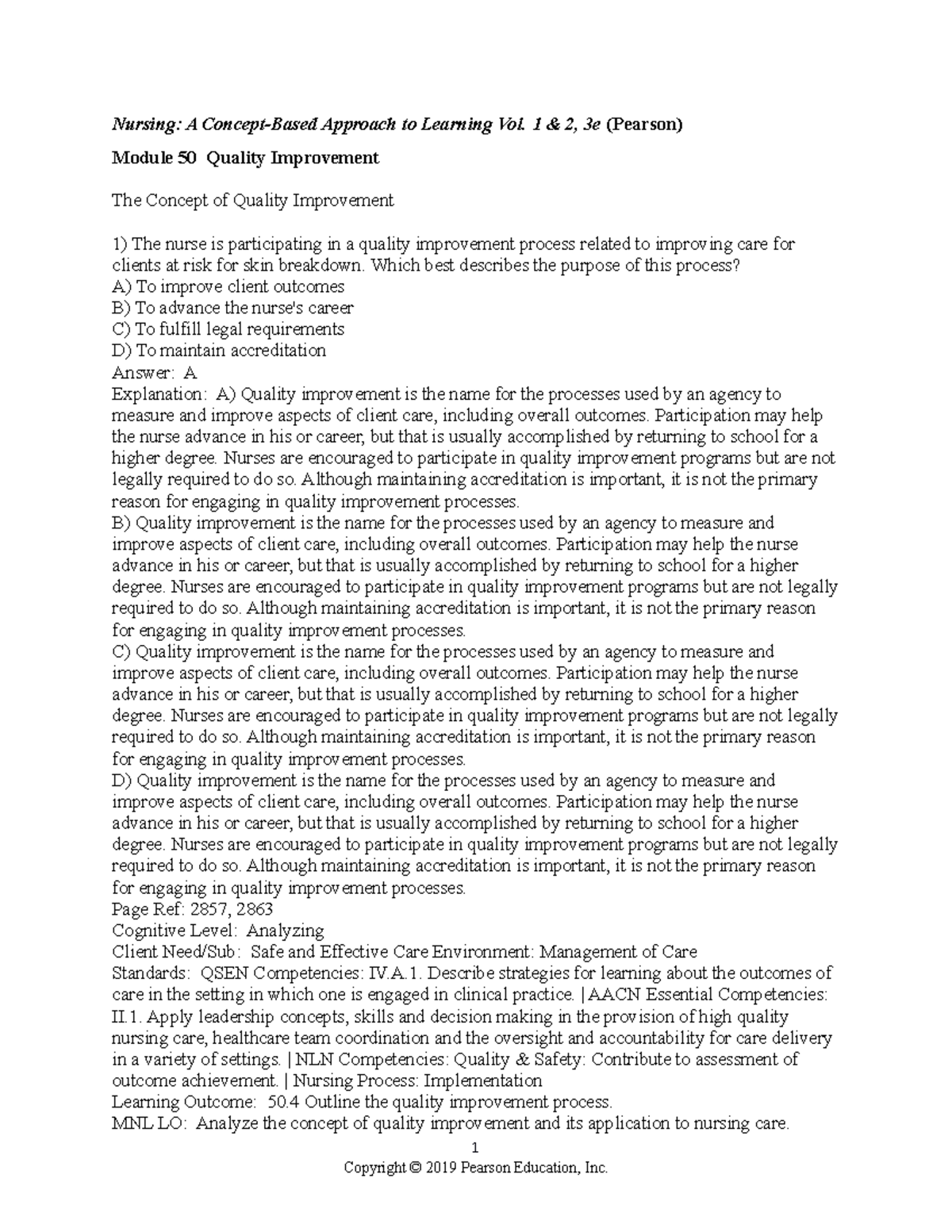 0134617061 TB Module 50 - Nursing: A Concept-Based Approach to Learning ...