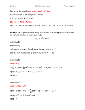 4.3 Maxima and Minima - Calculus 1 notes - Maxima and Minima Let 𝑐 be ...