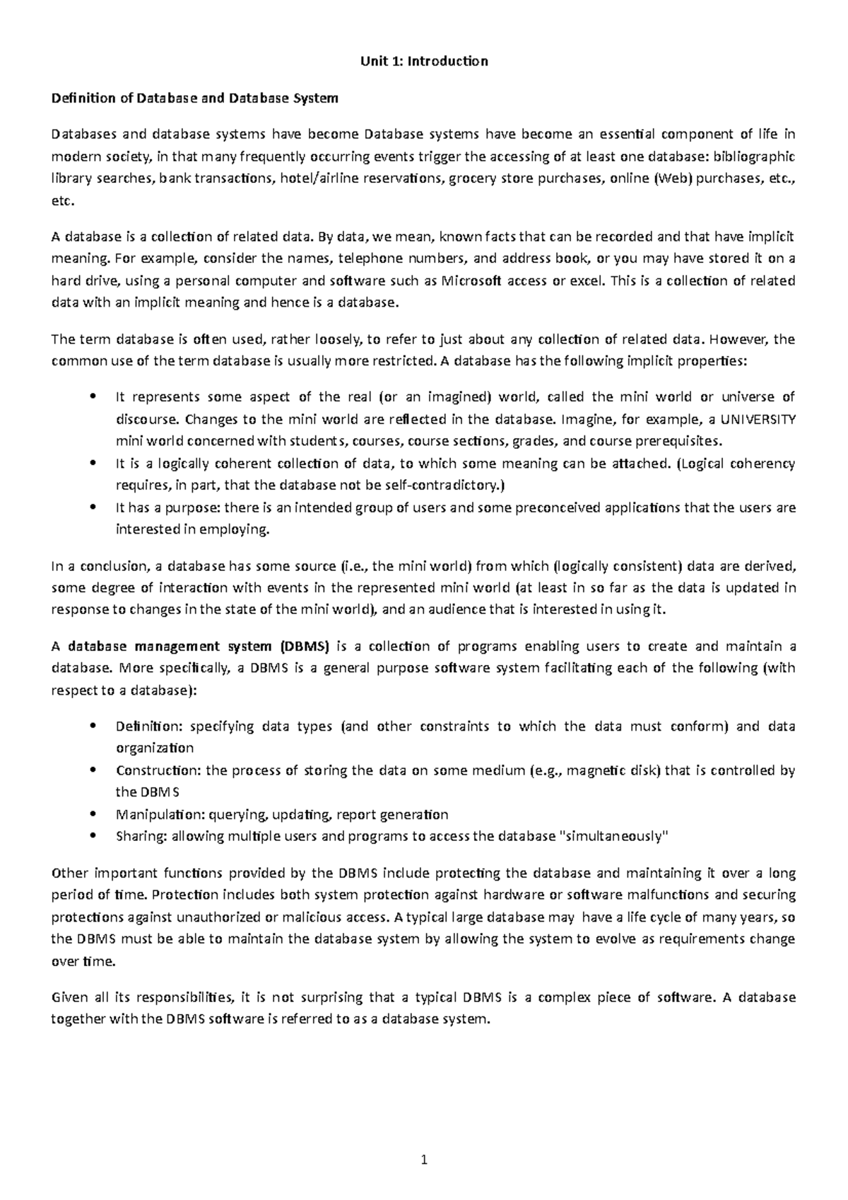 Unit 1 Introduction - Lecture notes 1 - Unit 1: Introduction Definition ...