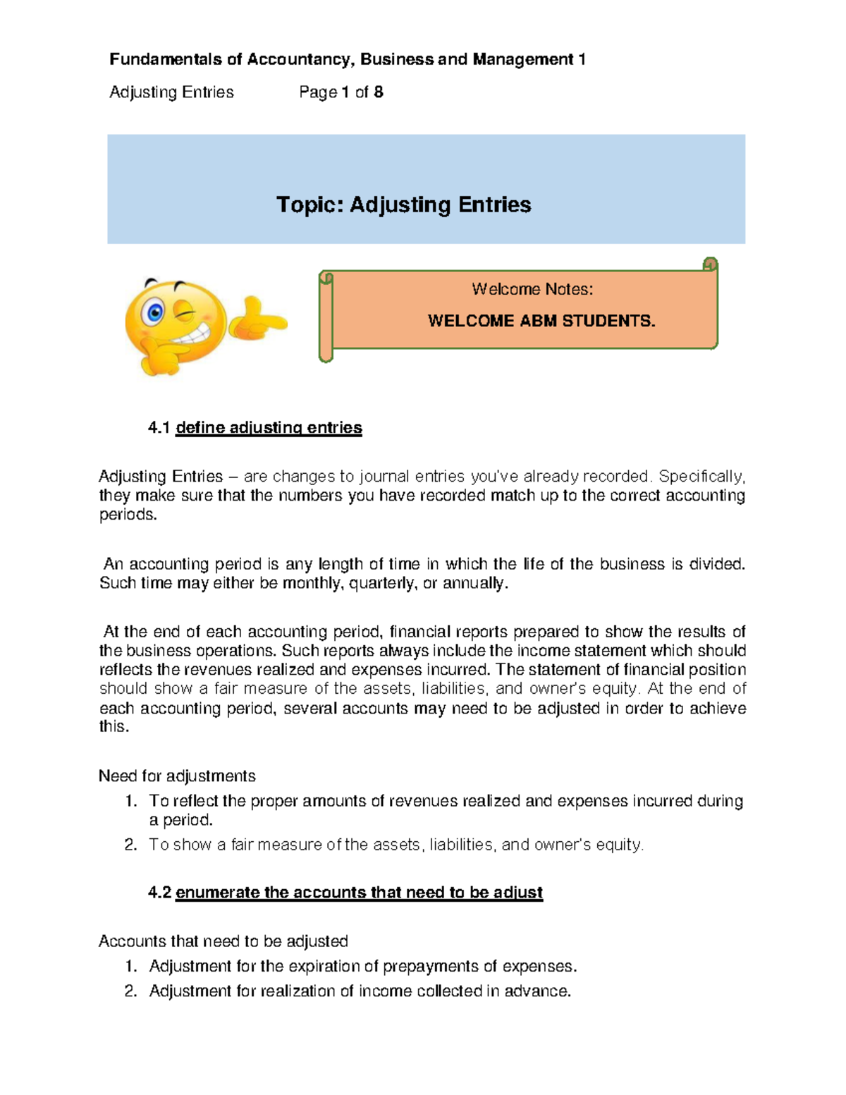 ABM 3 WK 16-19 - Fundamentals of Accountancy, Business and Management 1 ...