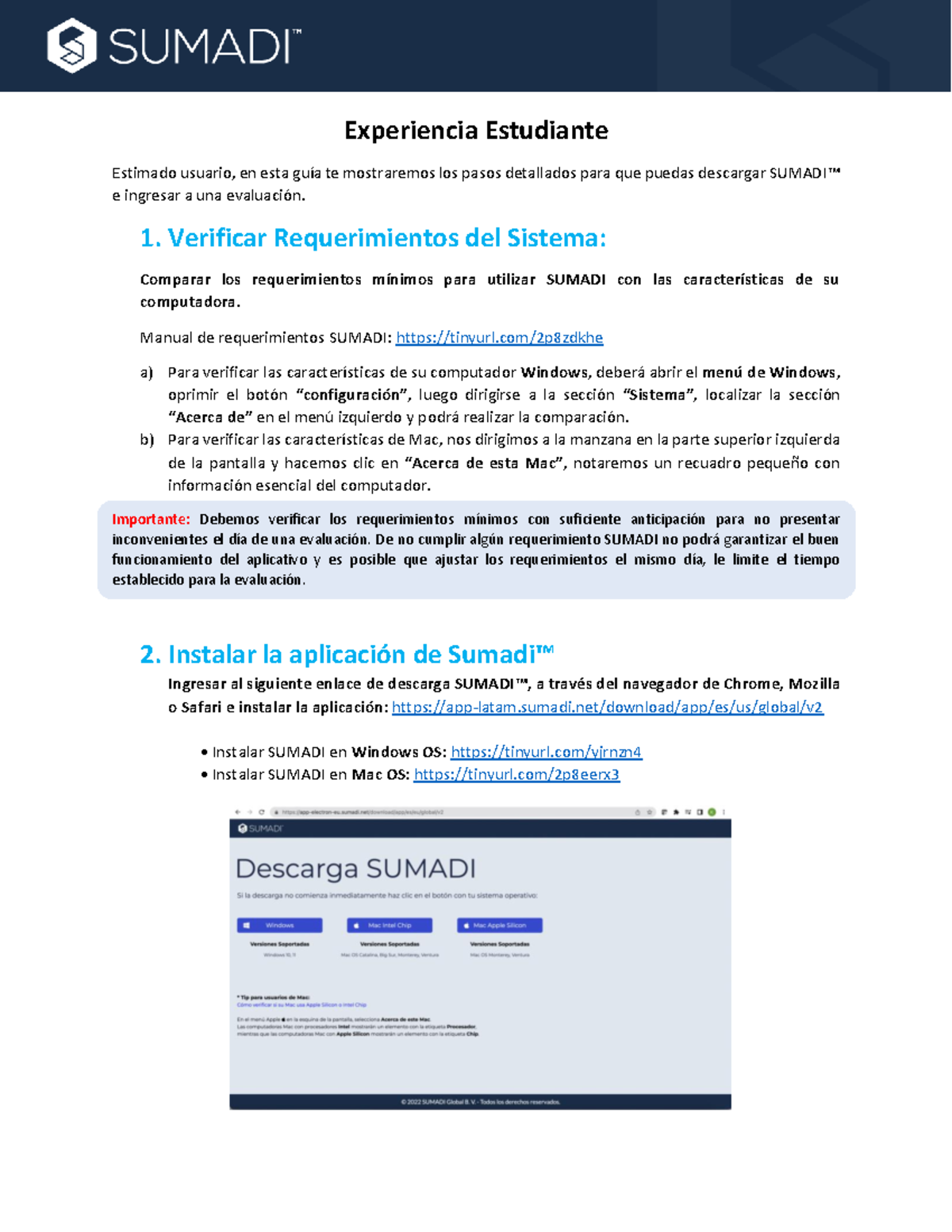 Guía Estudiantes Sumadi - Experiencia Estudiante Estimado usuario, en ...