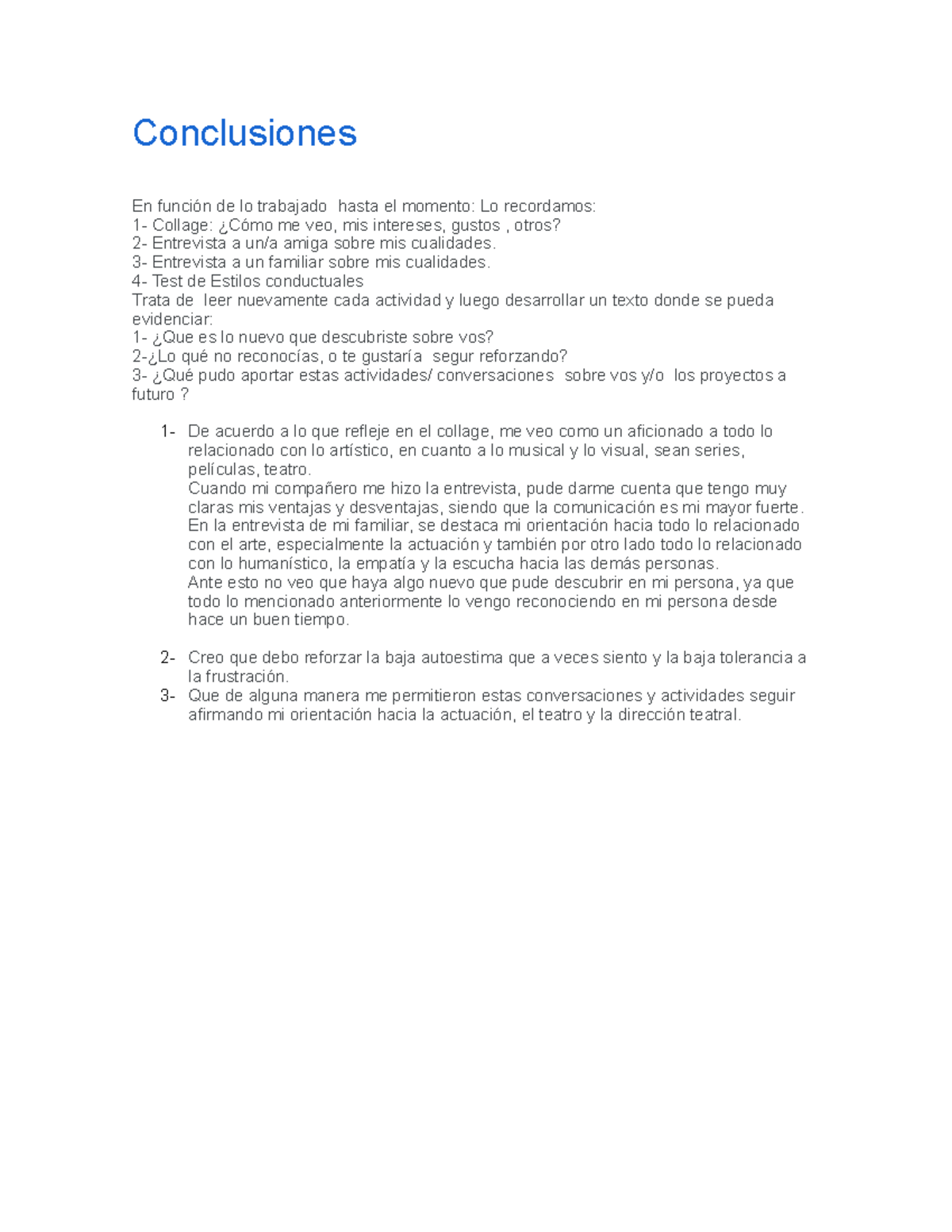 Conclusiones OV - fhfhfh - Conclusiones En función de lo trabajado ...