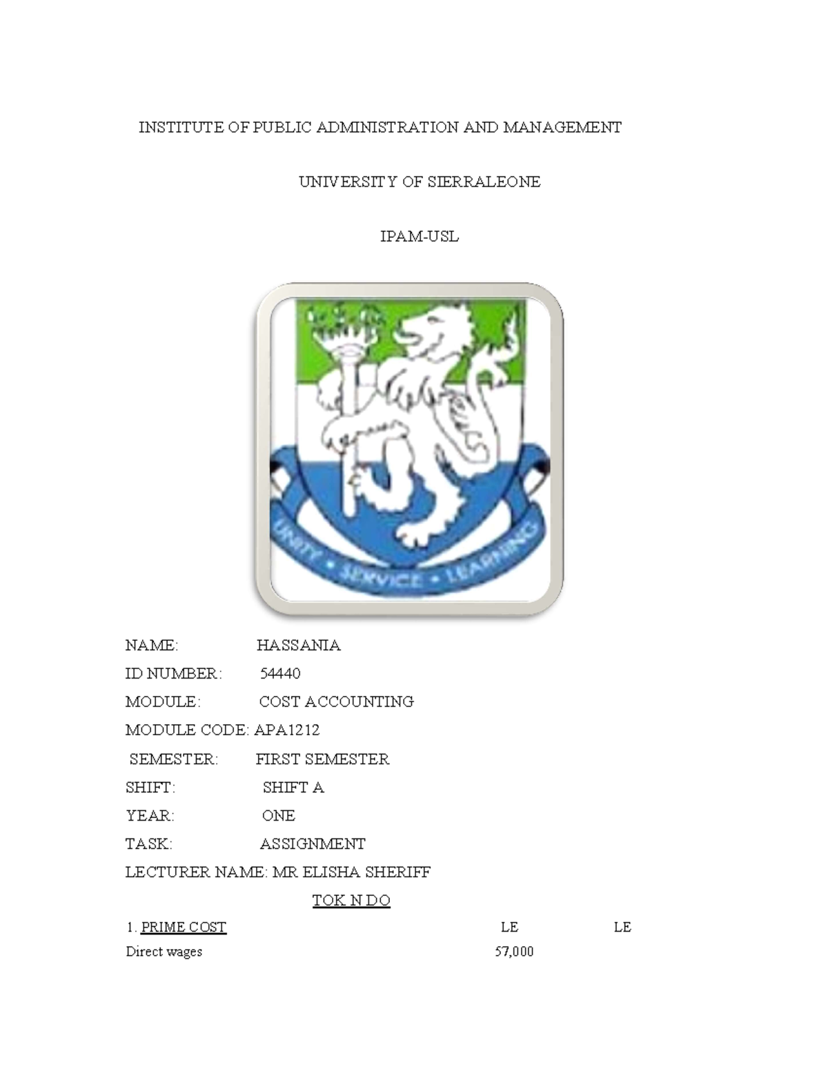 Accounting - INSTITUTE OF PUBLIC ADMINISTRATION AND MANAGEMENT ...