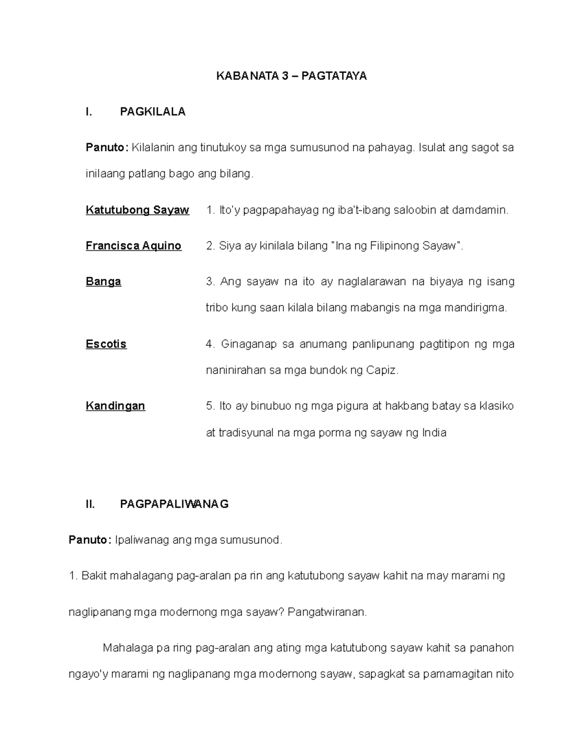 GE12 - Kabanata 3 Pagtataya - Philippine Popular Culture - Studocu