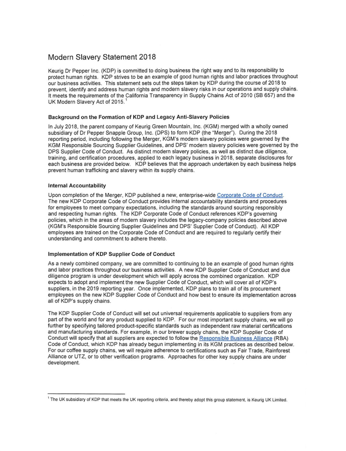 Modern Slavery Statement 2018 Final Signed - ENG 1301 - Studocu