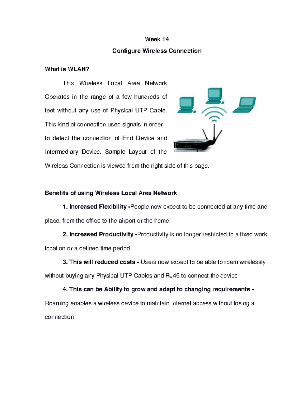 W13 Configure Wireless Connection - Week 14 Configure Wireless ...
