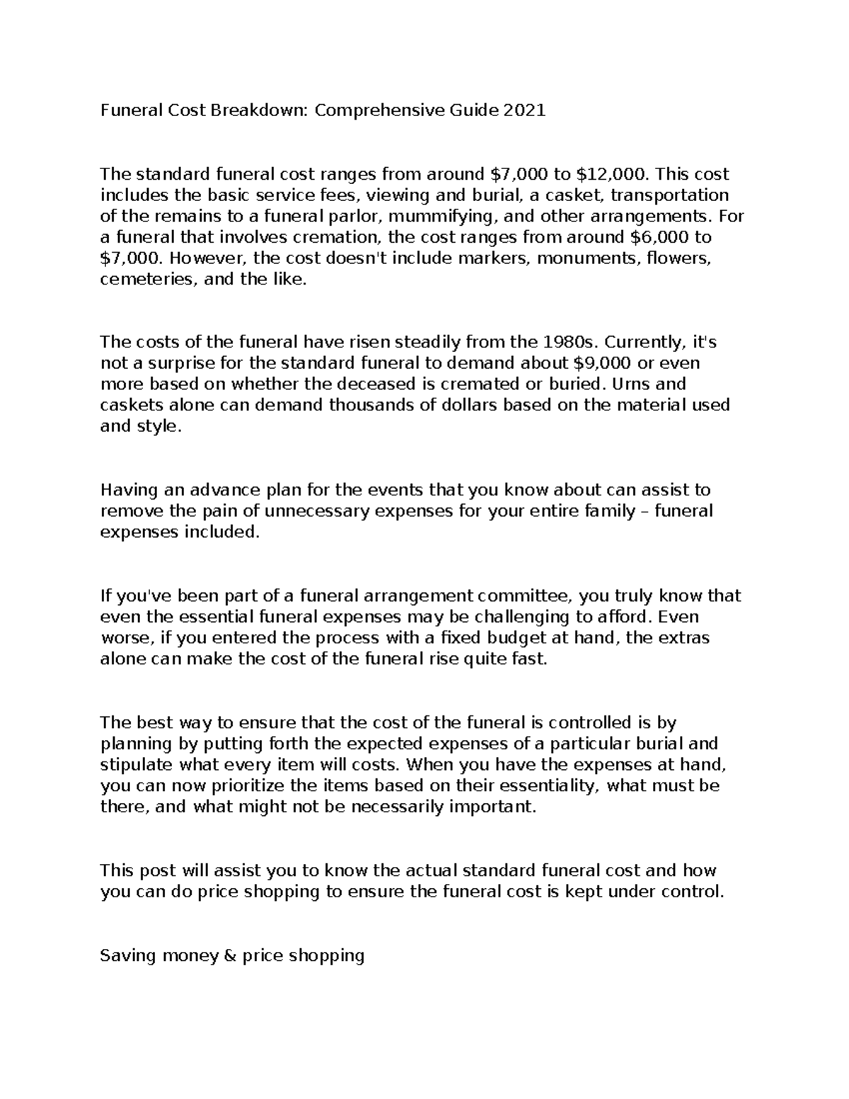 Funeral+Cost+Breakdown - Funeral Cost Breakdown: Comprehensive Guide ...