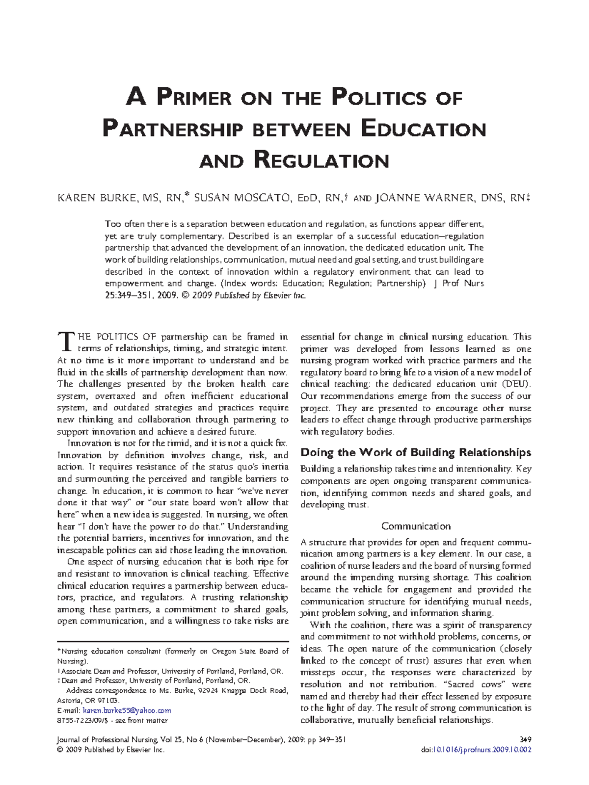 A Primer on the Politics of Partnership - Studocu