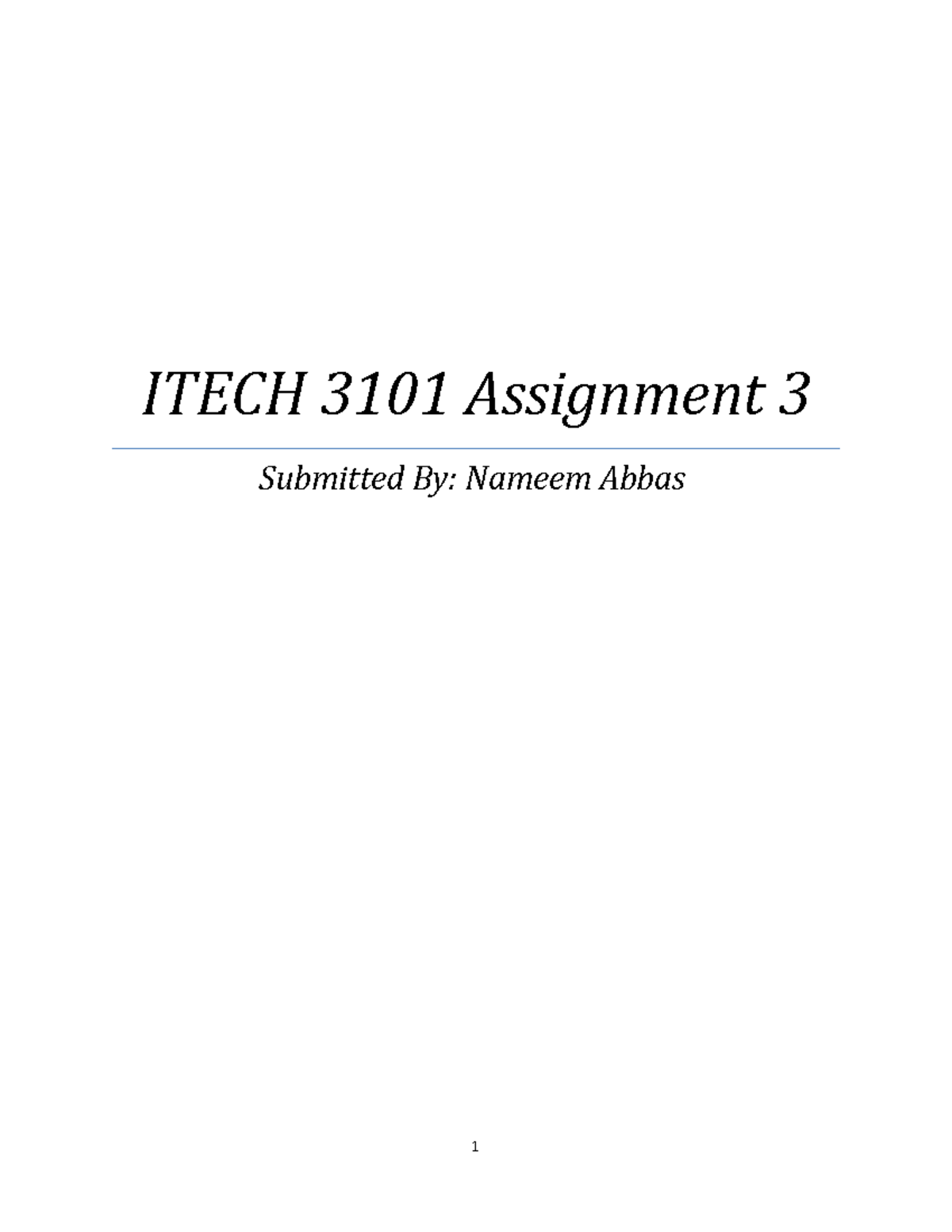 Itech 3101-Assessment task 4 Assignment Part 2- specification Solution ...