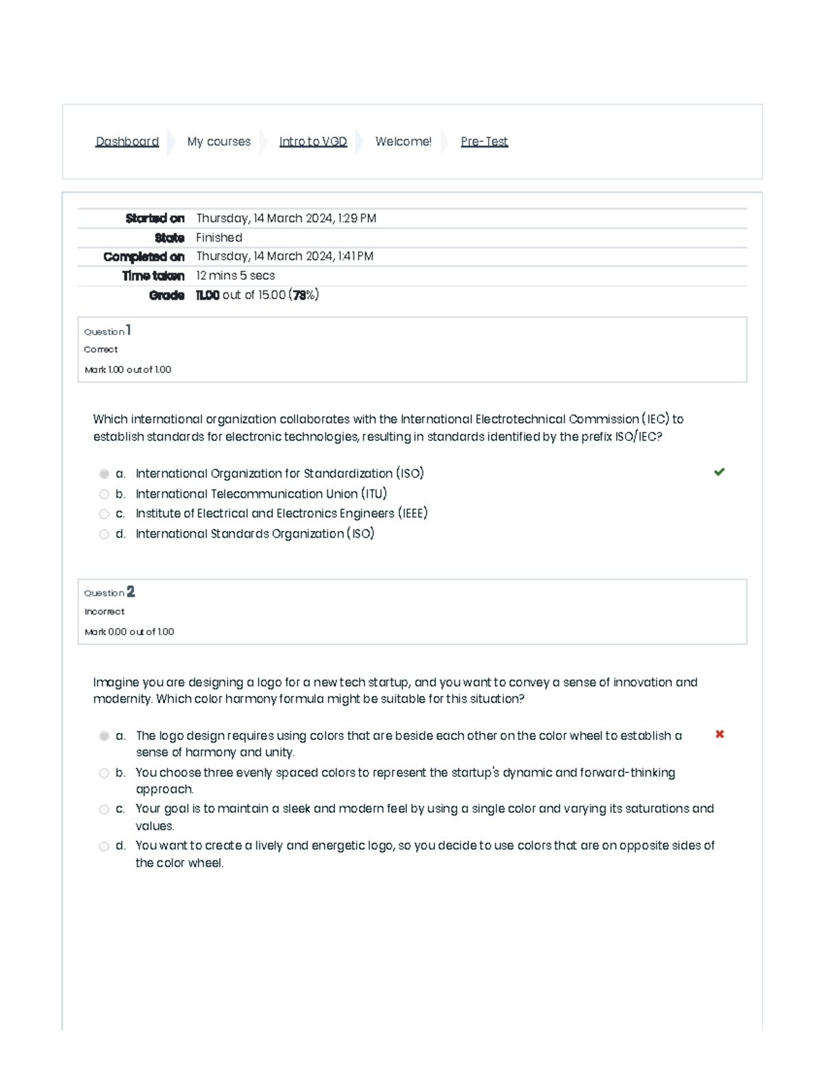 PRE TEST - Introduction TO Visual Graphics Design - Dashboard My ...