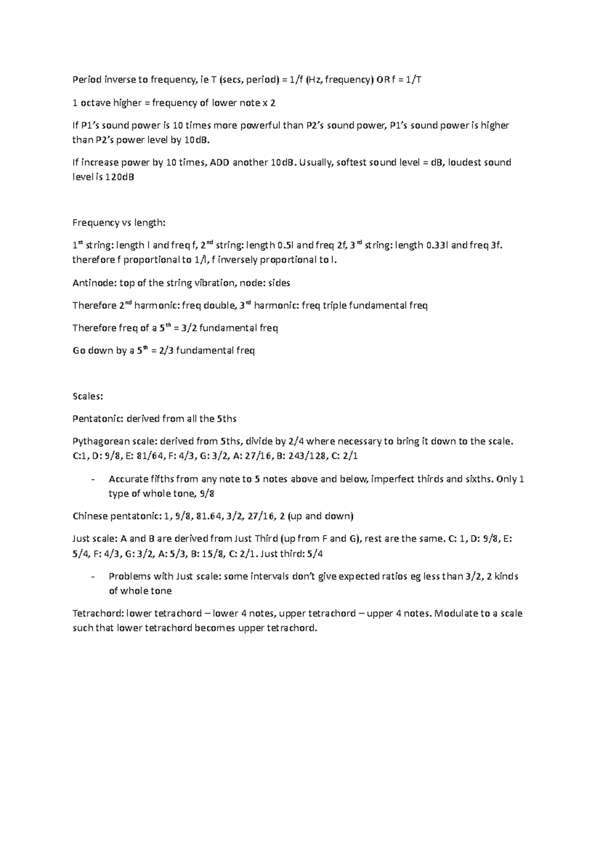 Hsi2013 Midterms Brief Cheatsheet Period Inverse To Frequency Ie T Secs Period 1f Hz 7139