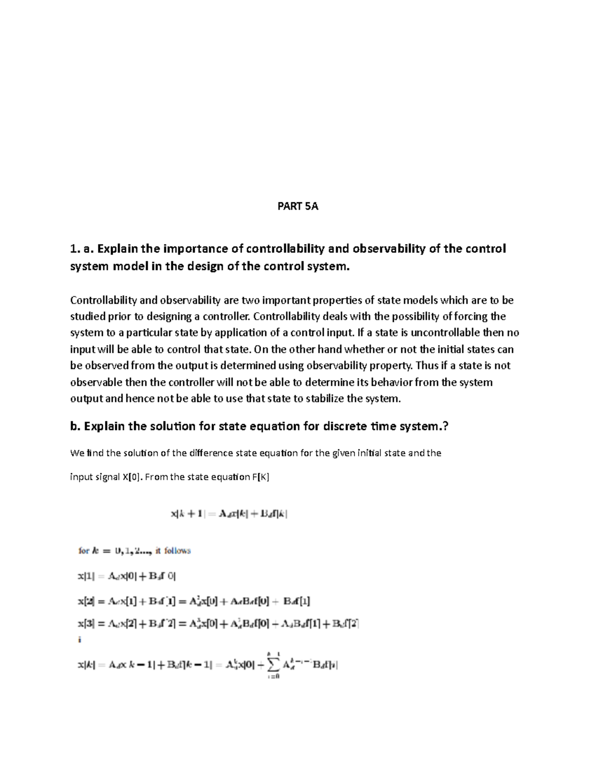 Control SYStem-9 - PART 5A 1. a. Explain the importance of ...