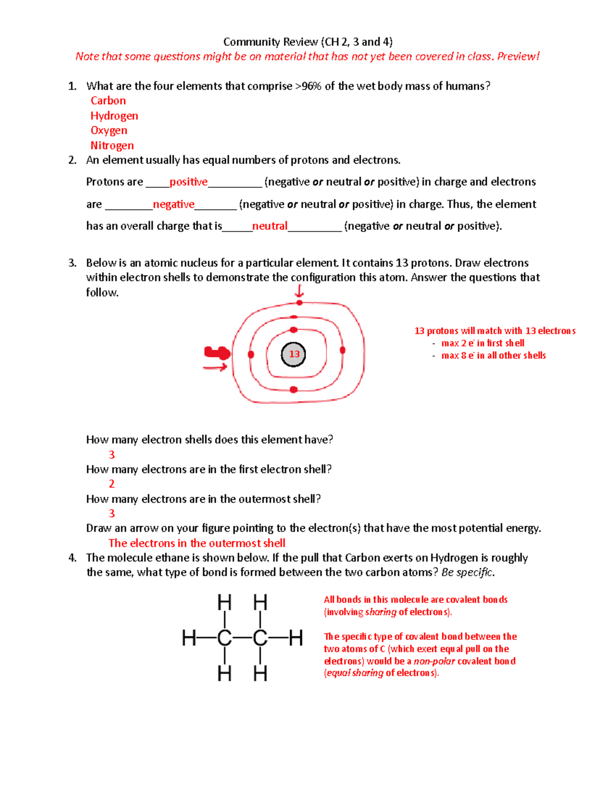 CH 2.3.4 Biology - Tests - Community Review (CH 2, 3 and 4) Note that ...