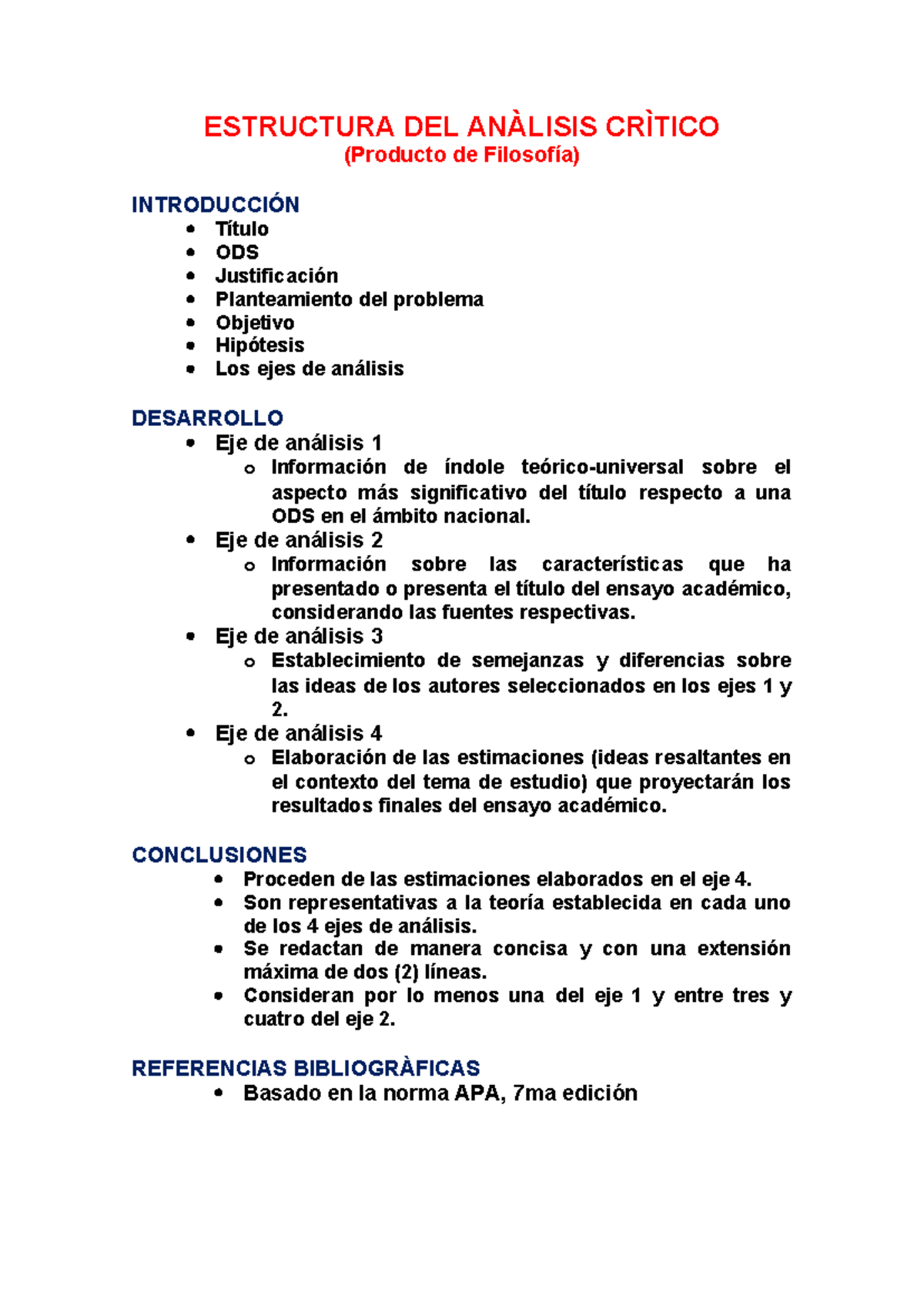 Estructura DEL Anàlisis Crìtico - ESTRUCTURA DEL ANÀLISIS CRÌTICO ...