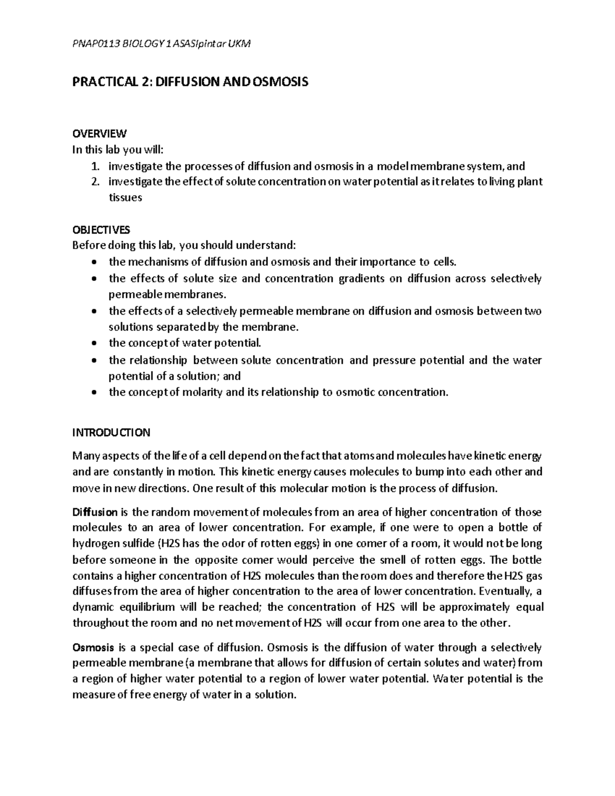 Practical 2 Diffusion and Osmosis 231028 225105 - PRACTICAL 2 ...