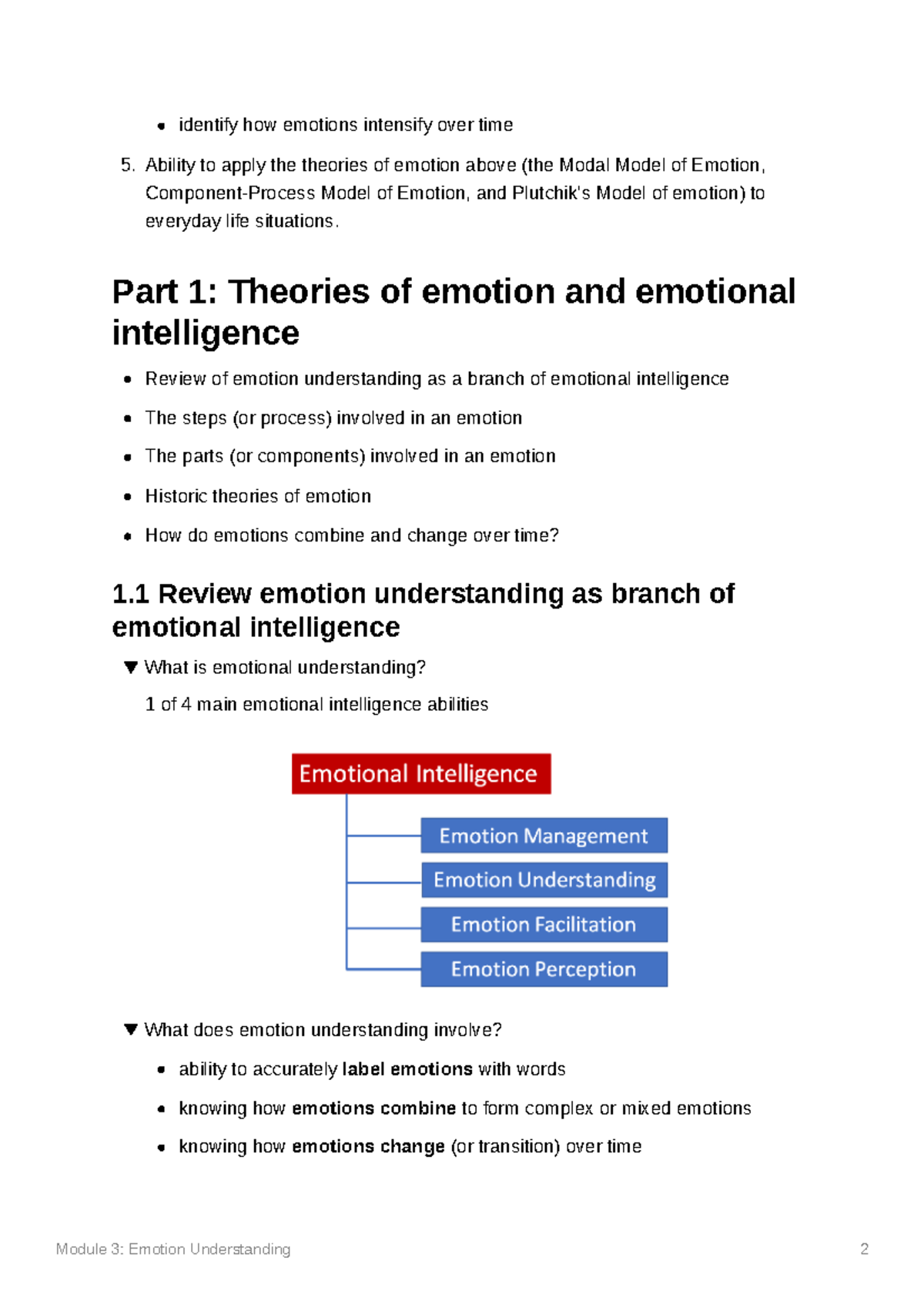 Module 3 Emotion Understanding component of emotional intelligence ...