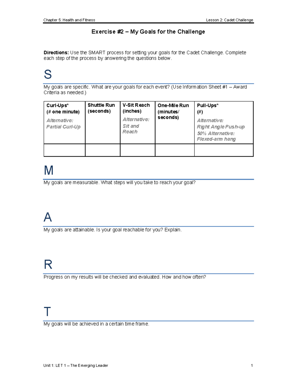 U1C5L2A2 Exercise 2 - My Goals for the Challenge - Chapter 5: Health ...