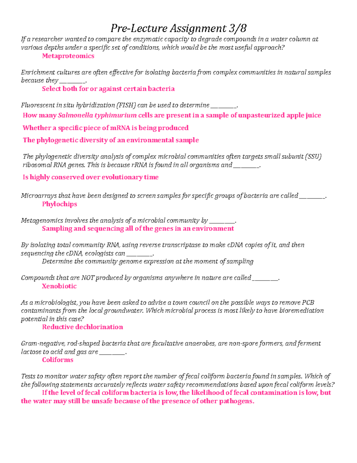 Pre-Lecture Assignmnet 3:8 - Pre-Lecture Assignment 3/8 If a researcher wanted to compare the ...